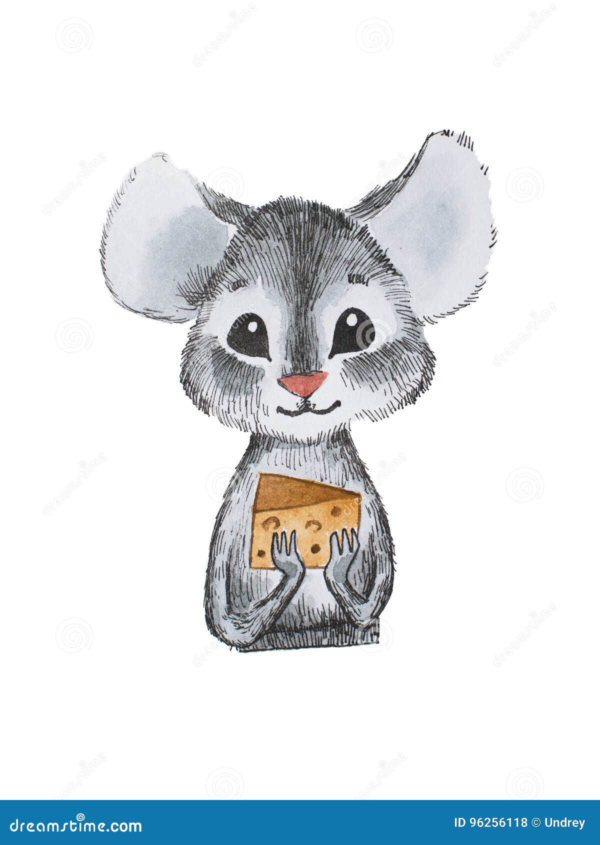 Little Mouse Cheese Animal Illustration Cartoon Coloring ...