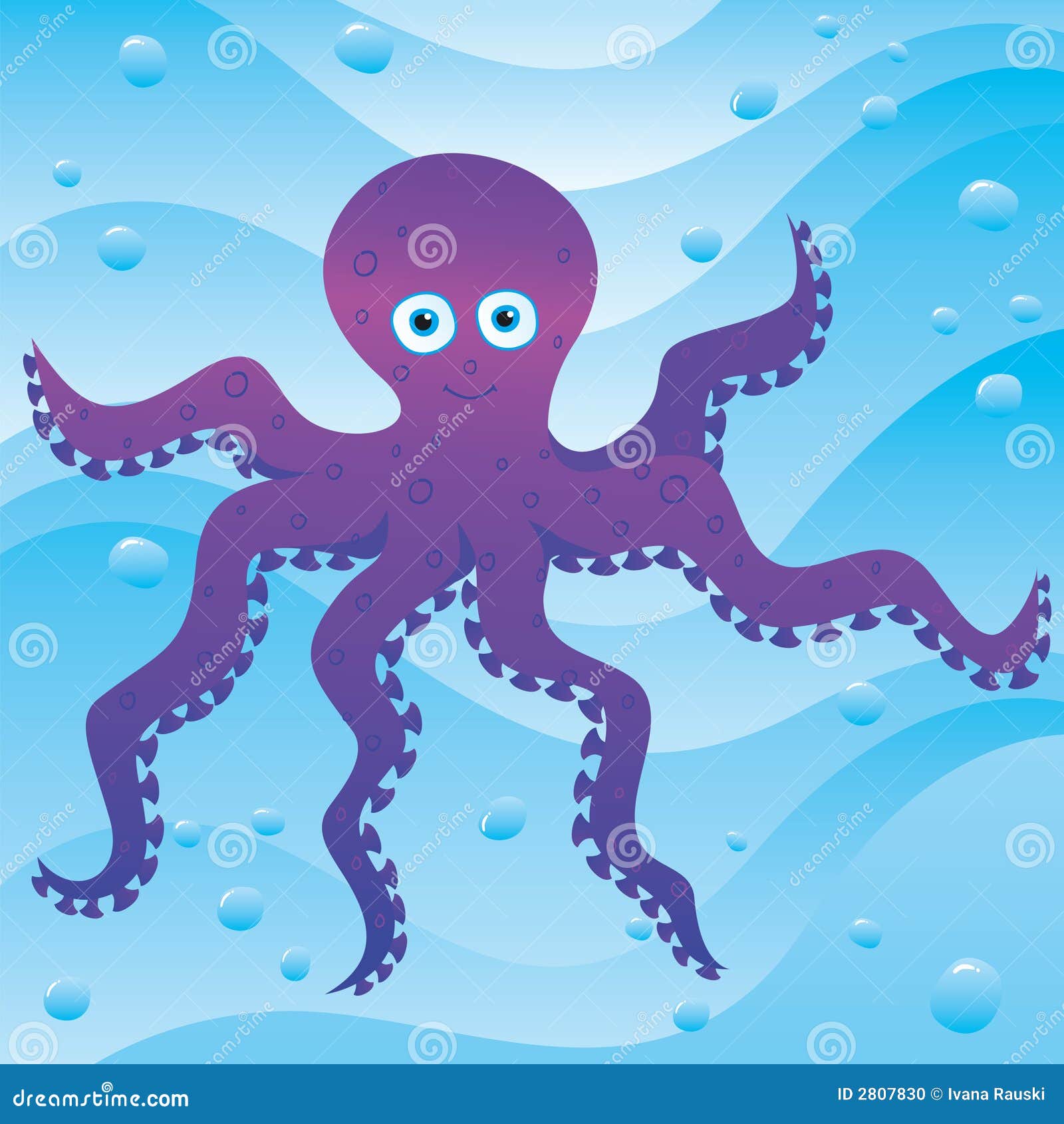 Cute little octopus stock vector. Illustration of aqua - 2807830