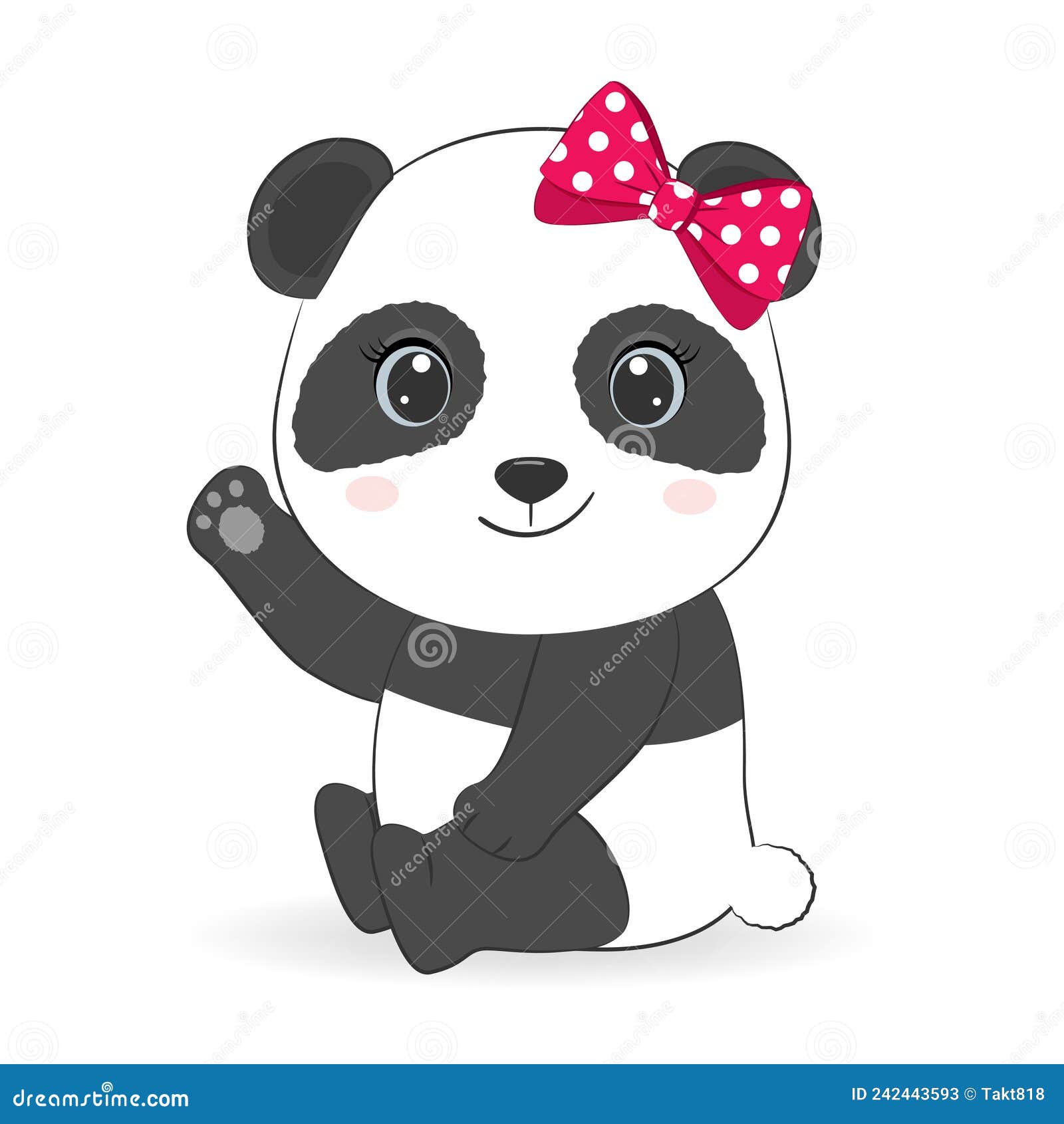 Cute Little Panda stock vector. Illustration of balloon - 242443593
