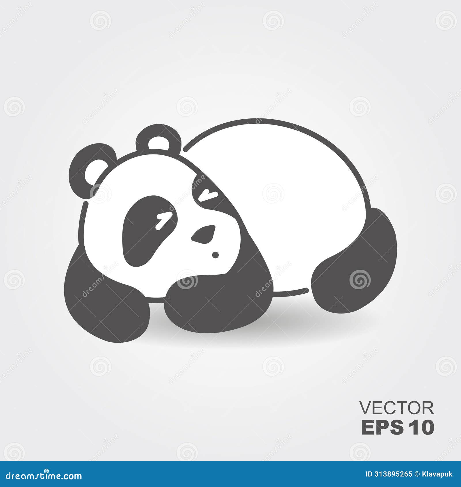 Cute Little Panda. Simple Flat Icon Stock Illustration - Illustration ...