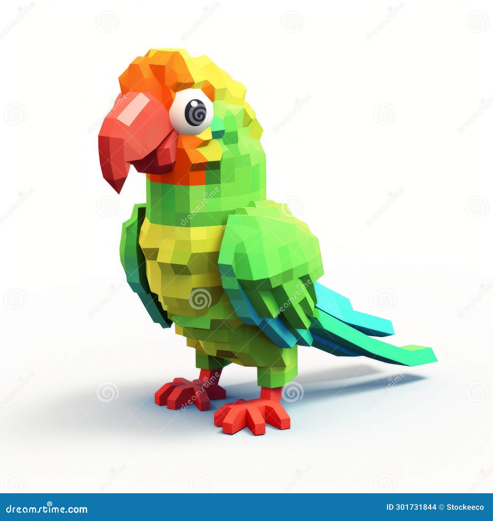 Cute Little Parrot Pixel 3d Object: Focus Stacking, Fragmented, Modular ...