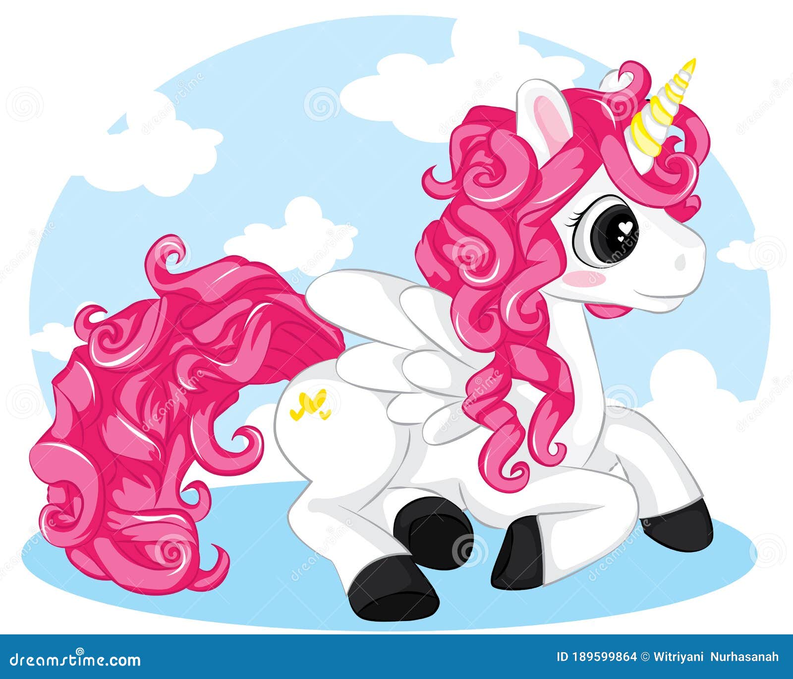 Cute Little Pink Magical Unicorn Stock Vector - Illustration of ...