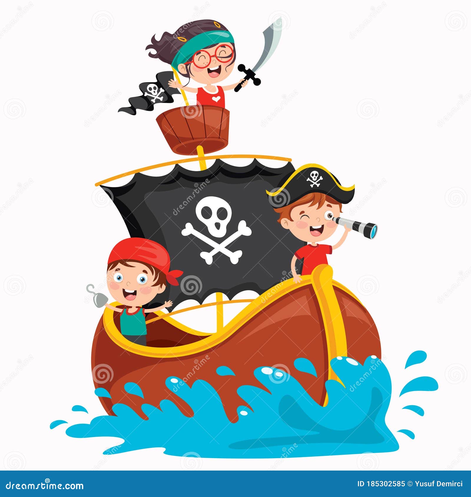 Pirate Children, Boys And Girls. Kids Pirate Captain And Sailor ...