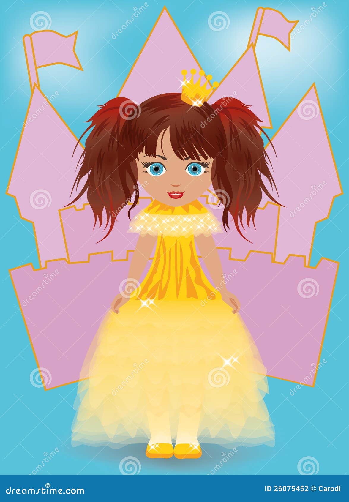 Cute little princess stock vector. Illustration of cartoon - 26075452