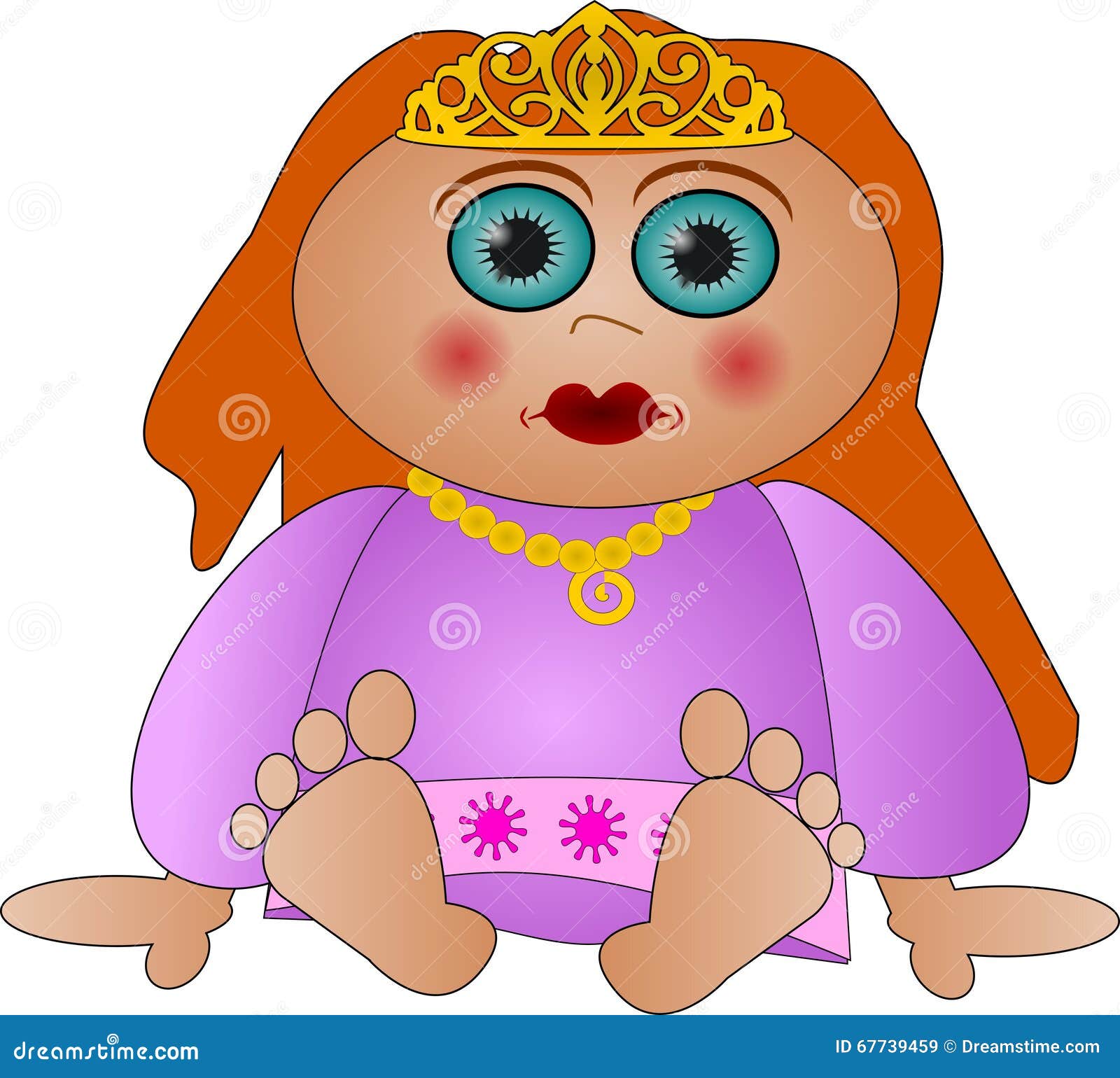 Cute little princess stock illustration. Illustration of hair - 67739459