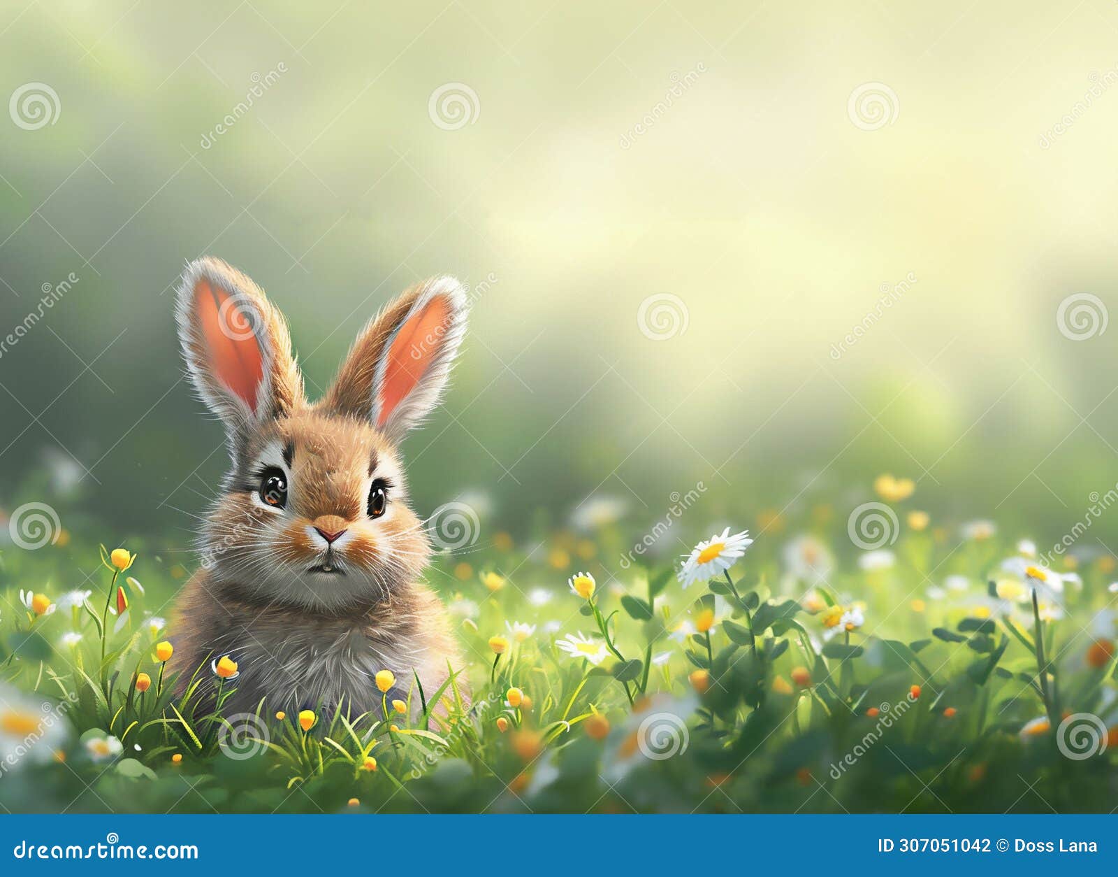 Cute Little Rabbit for Easter Spring Holiday Stock Illustration ...