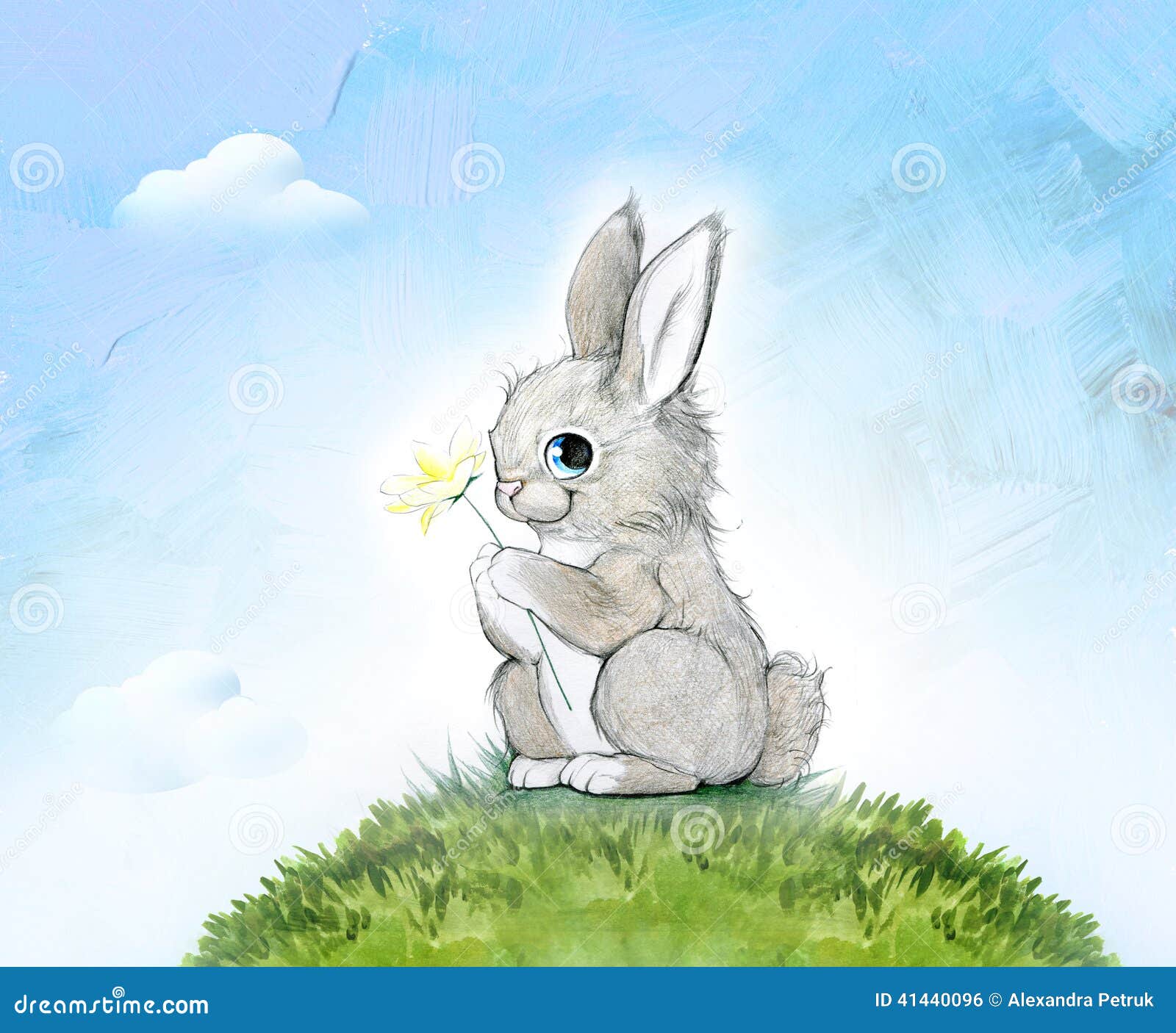 Cute little rabbit stock illustration. Illustration of drawn - 41440096