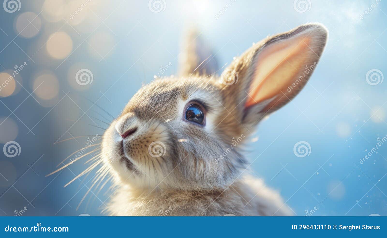 A Cute Little Rabbit Looking Up at the Camera, AI Stock Illustration ...