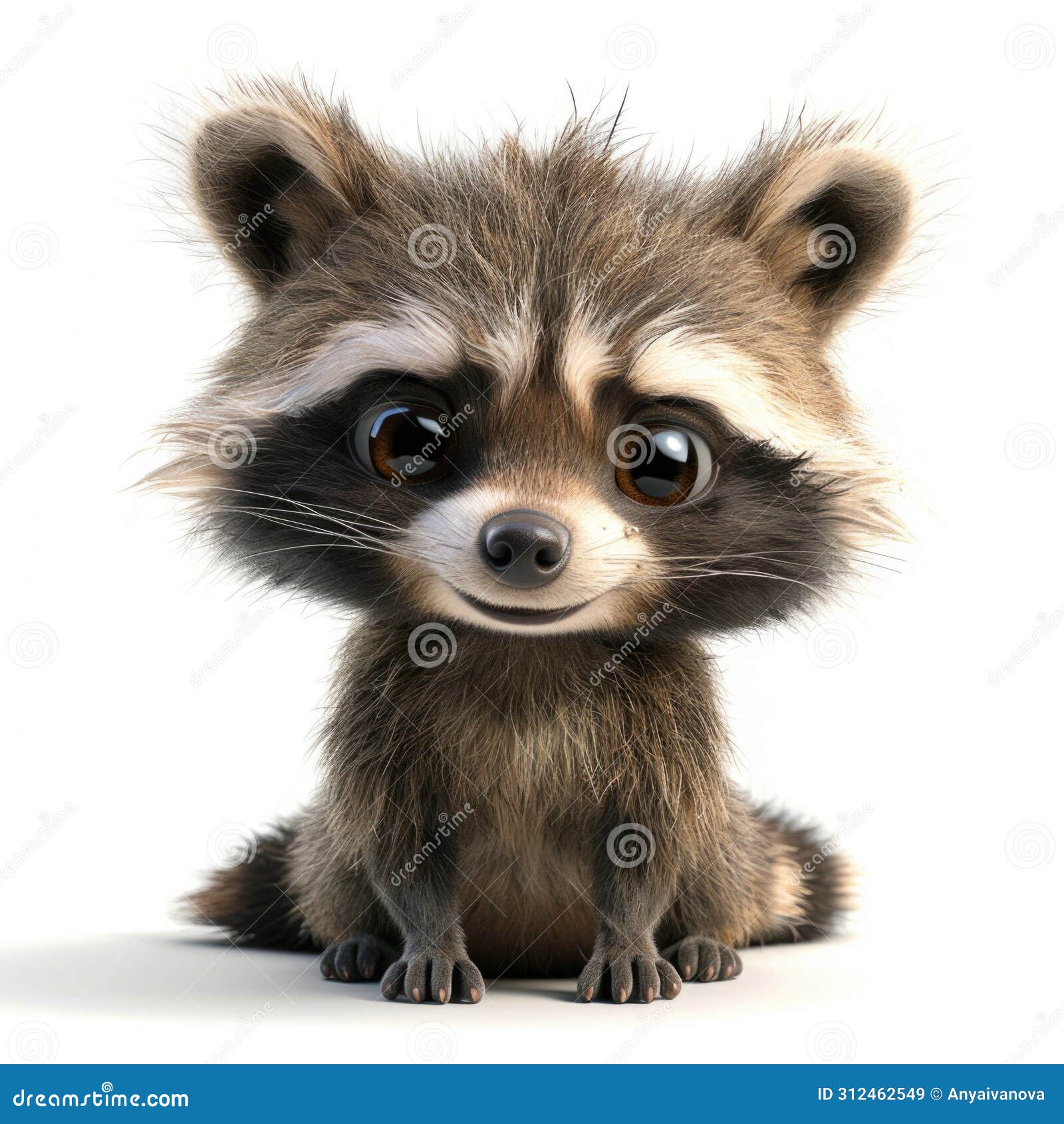 A Cute Little Raccoon Sitting on a White Surface Stock Image - Image of ...