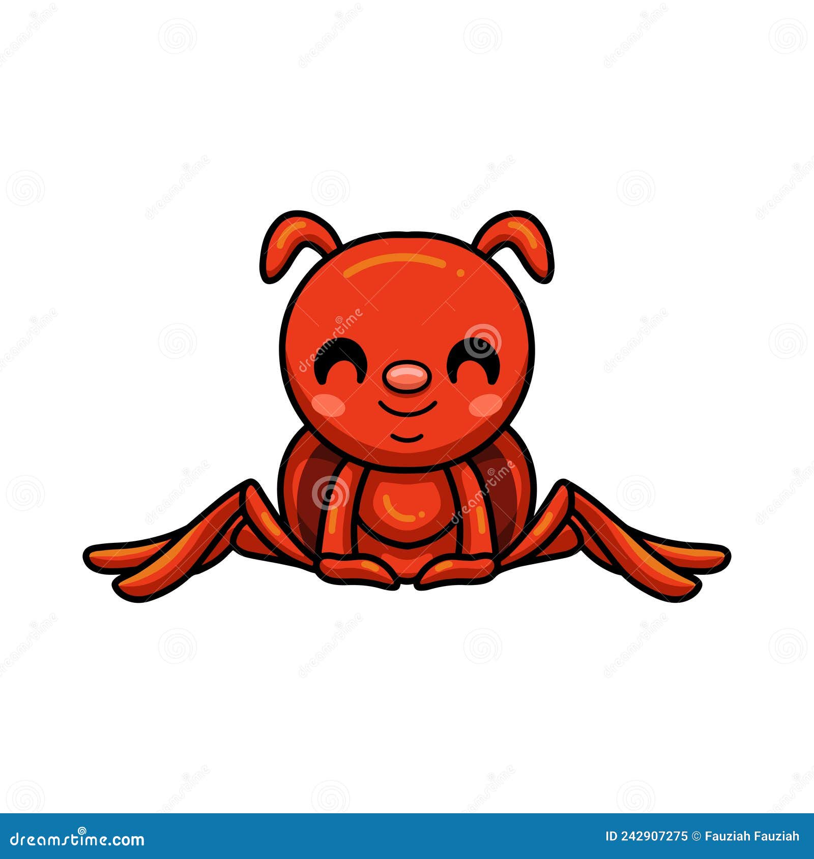 Cute Little Red Ant Cartoon Stock Vector - Illustration of cartoon ...