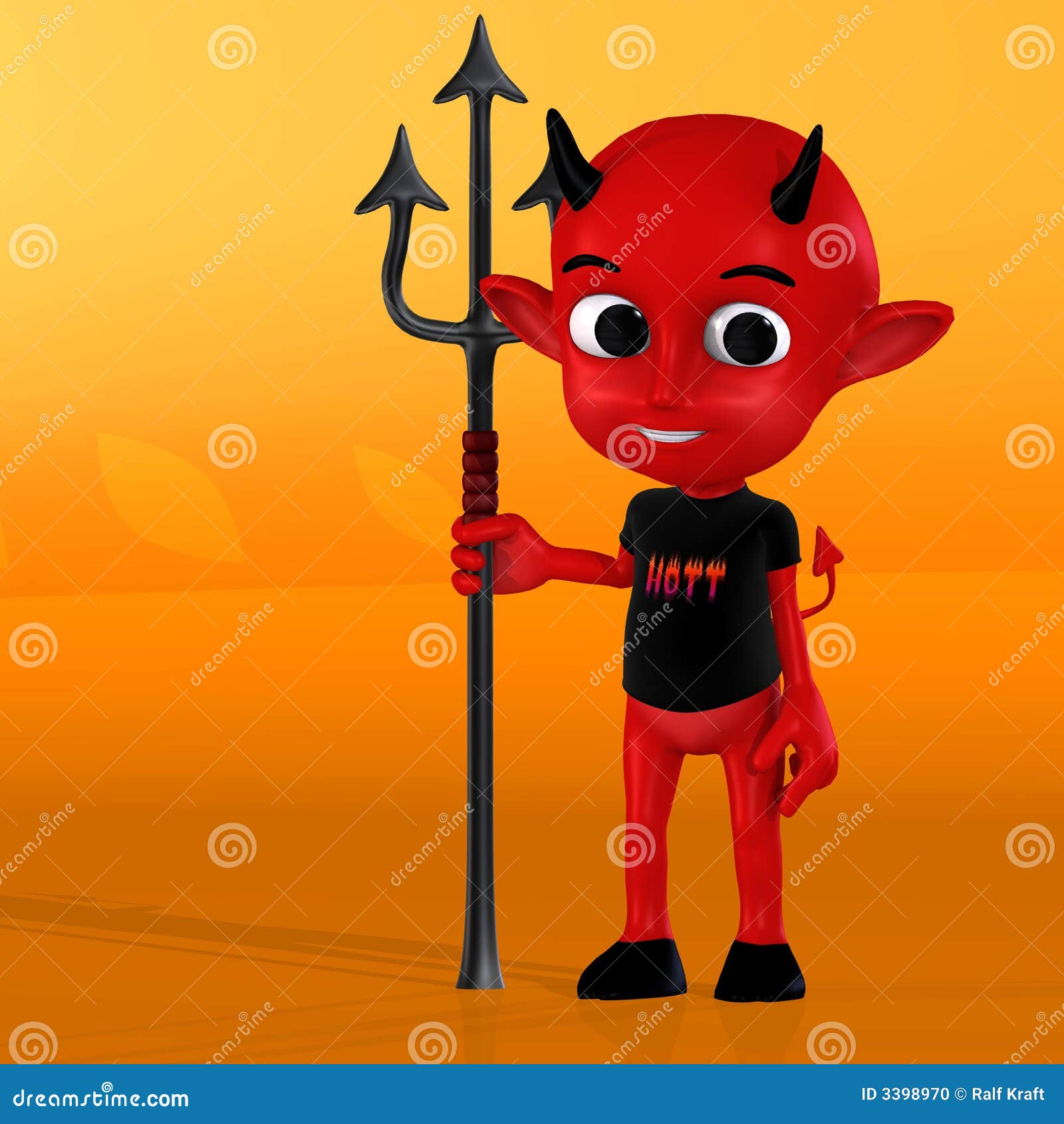 Cute little red devil stock illustration. Illustration of demon - 3398970