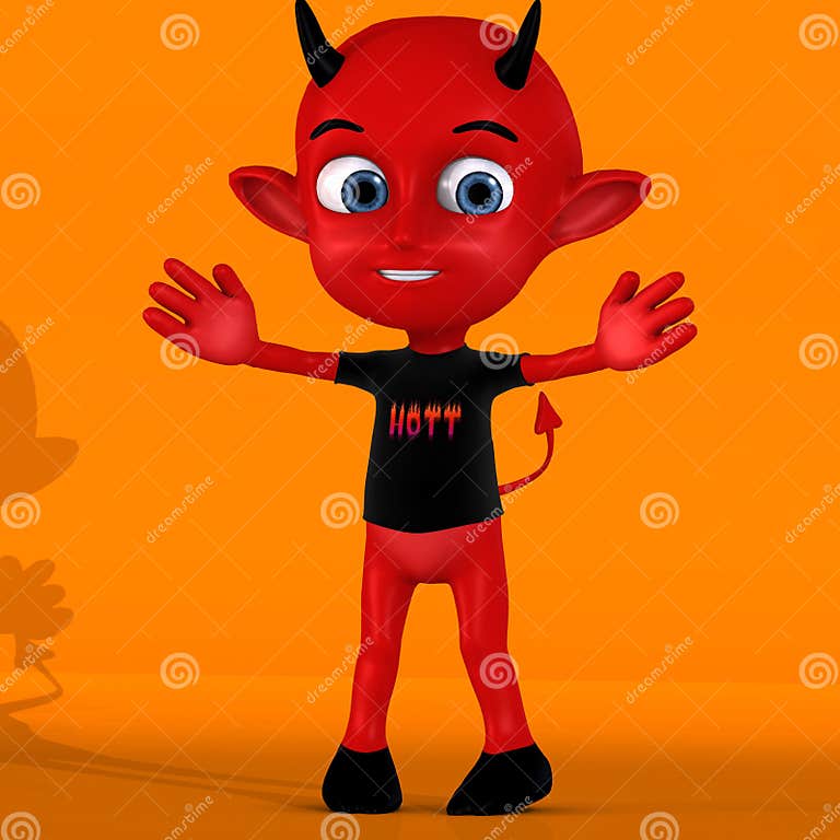 Cute little red devil stock illustration. Illustration of hell - 3452555