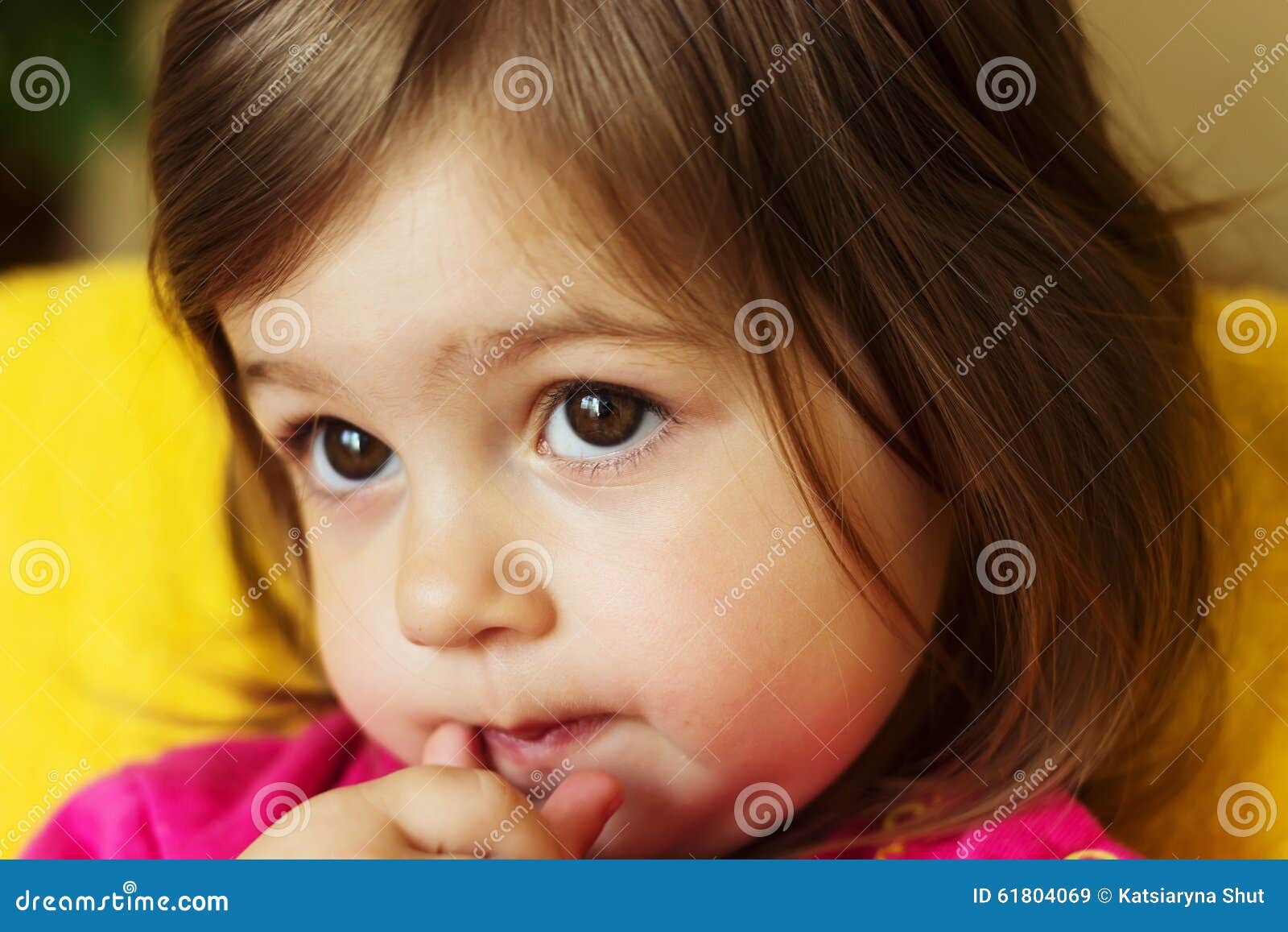 Cute Little Sad Child Thinking Stock Image - Image of healthy ...