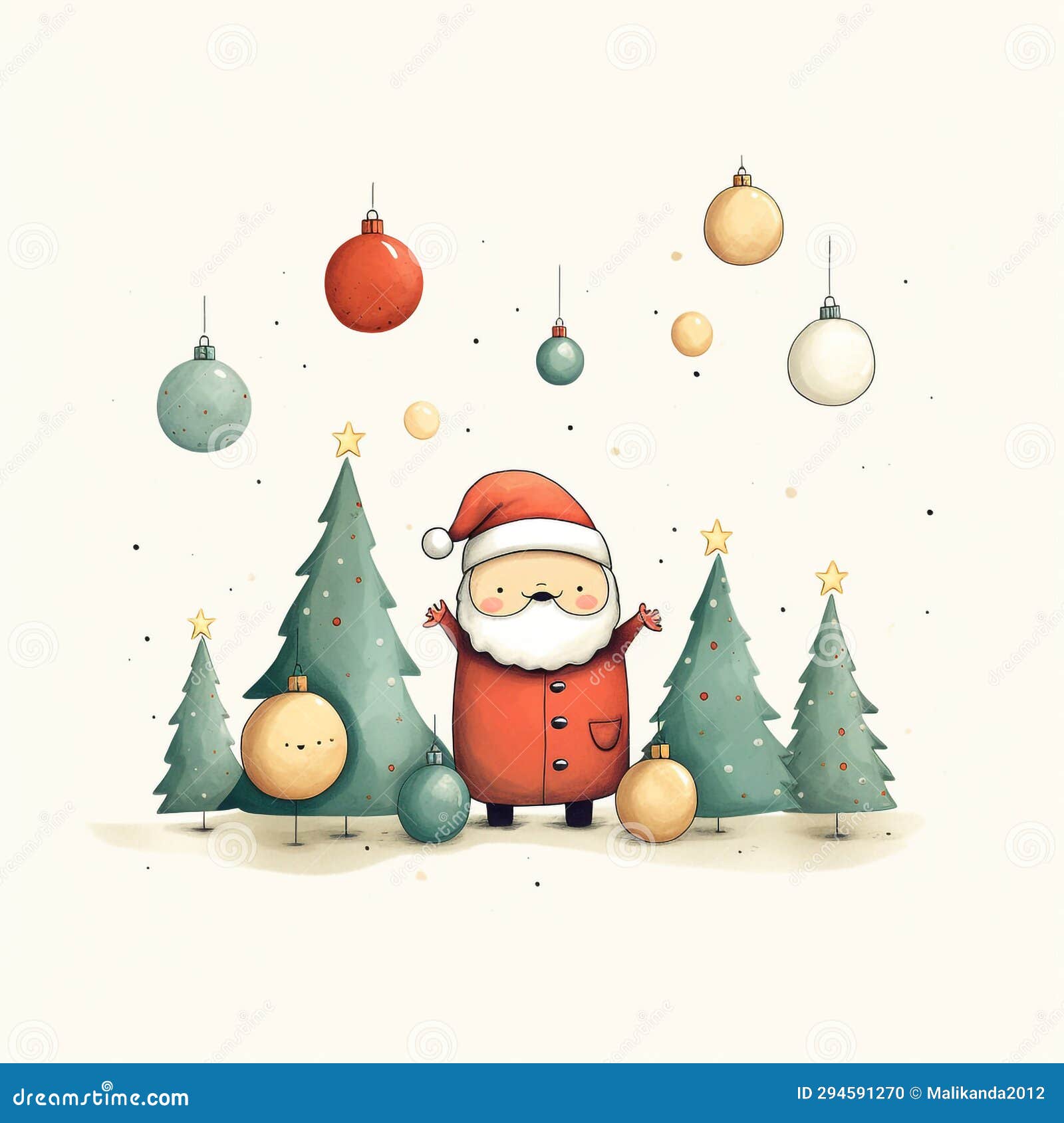 Cute Little Santa Clause stock illustration. Illustration of symbol ...