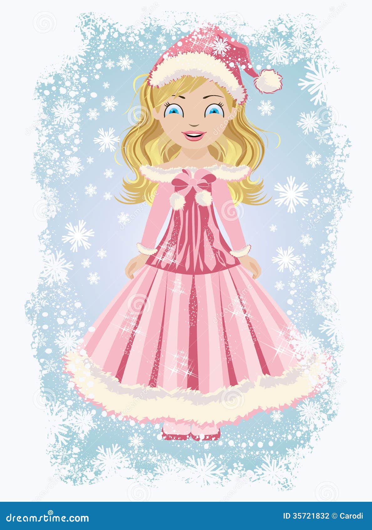 Cute little Santa girl stock vector. Illustration of carnival - 35721832