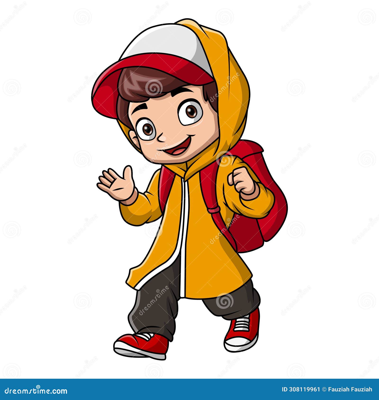 Cute Little School Boy Cartoon Stock Vector - Illustration of education ...