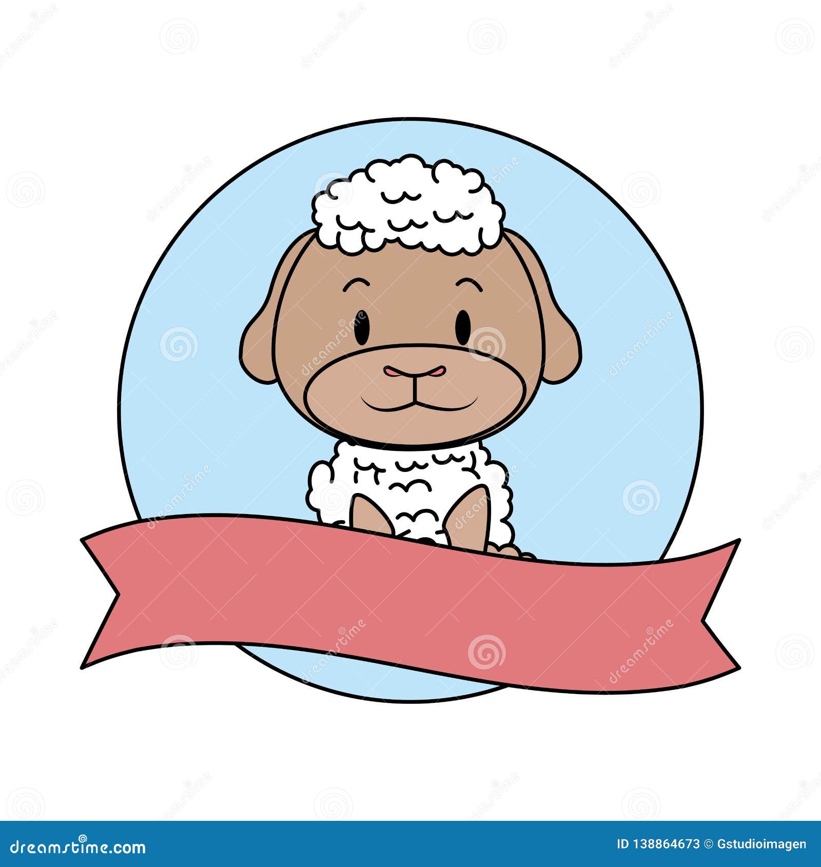 Cute Little Sheep Character Stock Vector - Illustration of isolated ...
