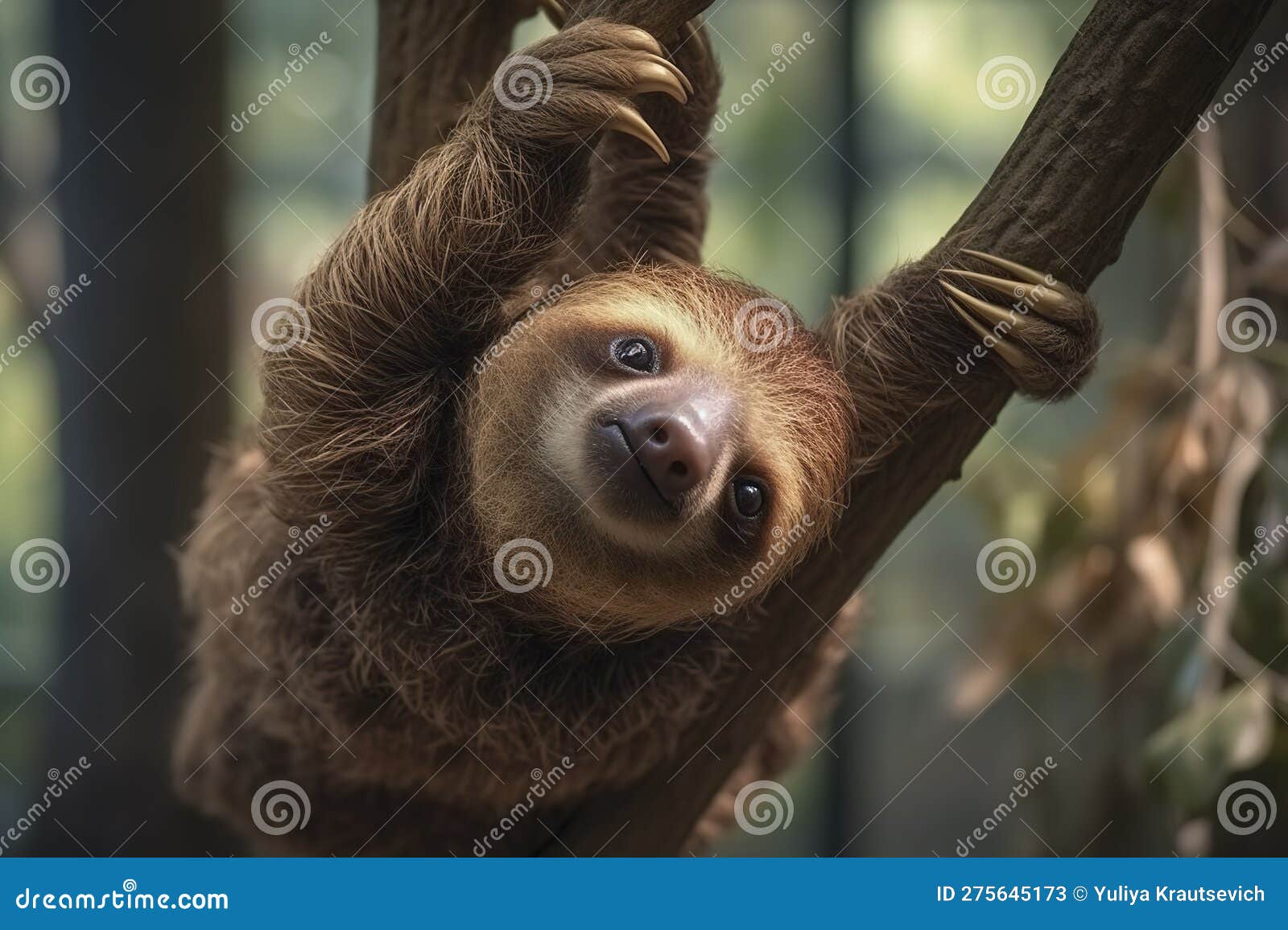 Cute Little Sloth . Generative AI Stock Illustration - Illustration of ...