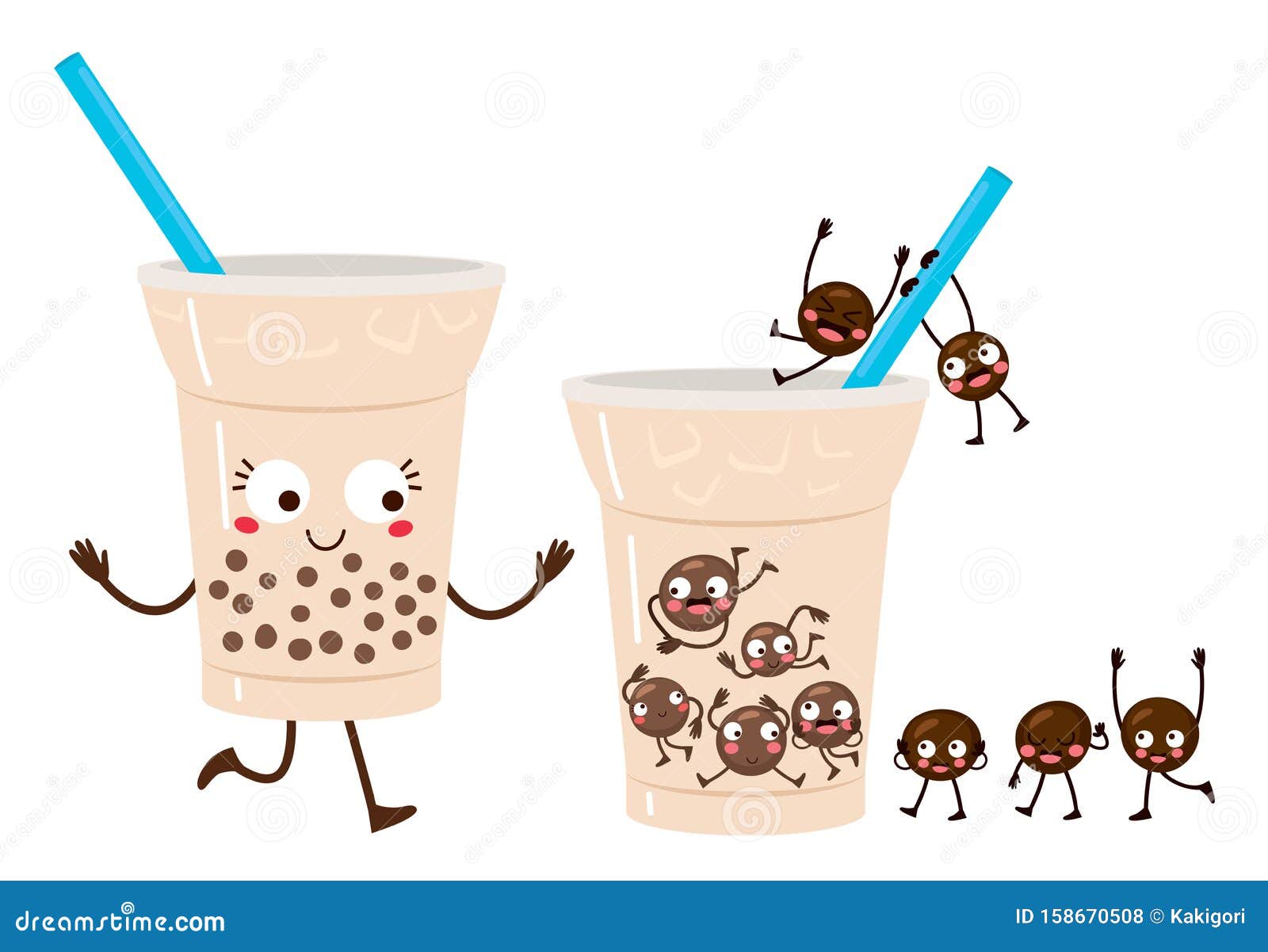 Cute Tapioca Characters Having Fun Stock Vector - Illustration of cute ...