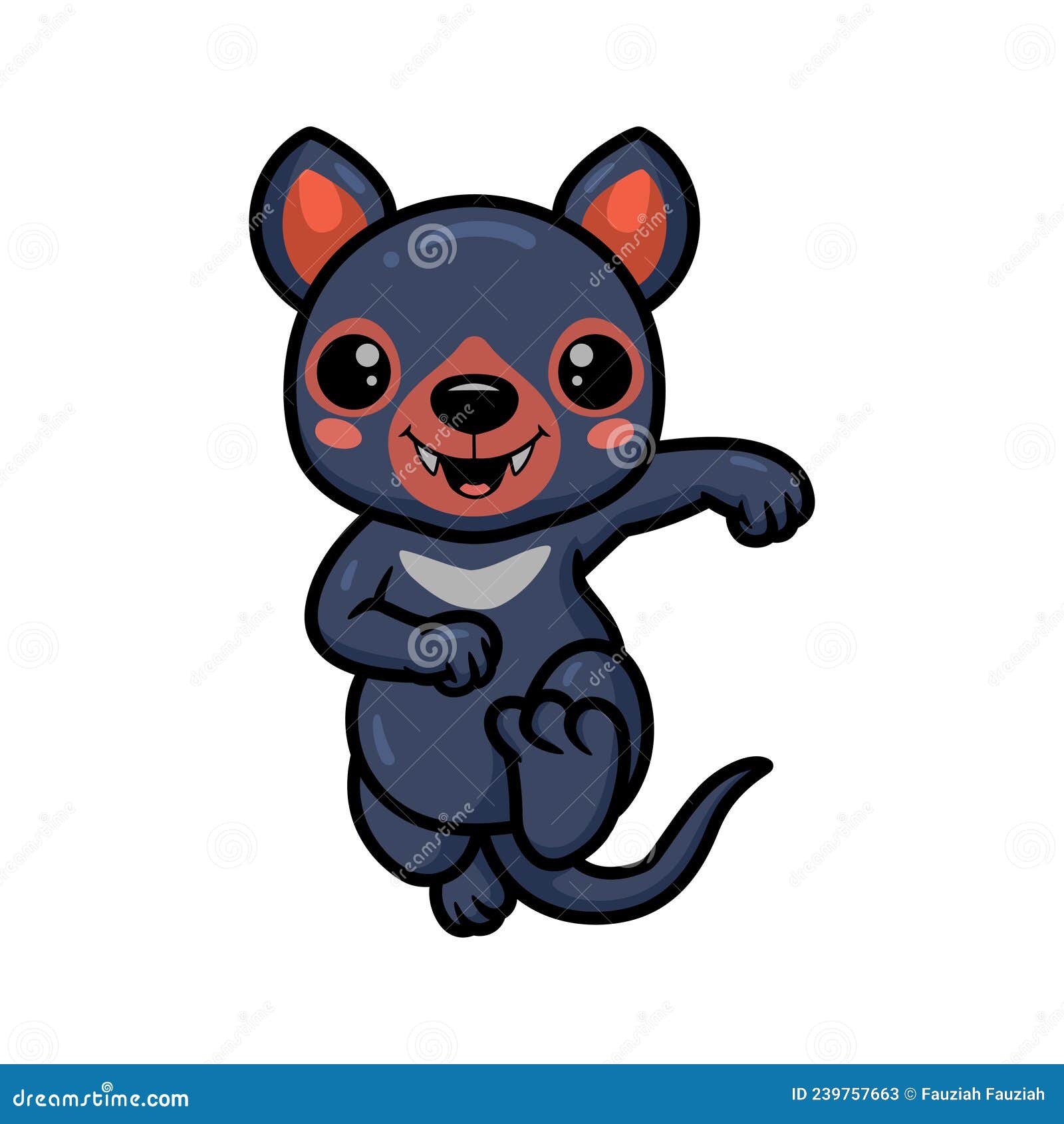 Cute Little Tasmanian Devil Cartoon Running Stock Vector - Illustration ...