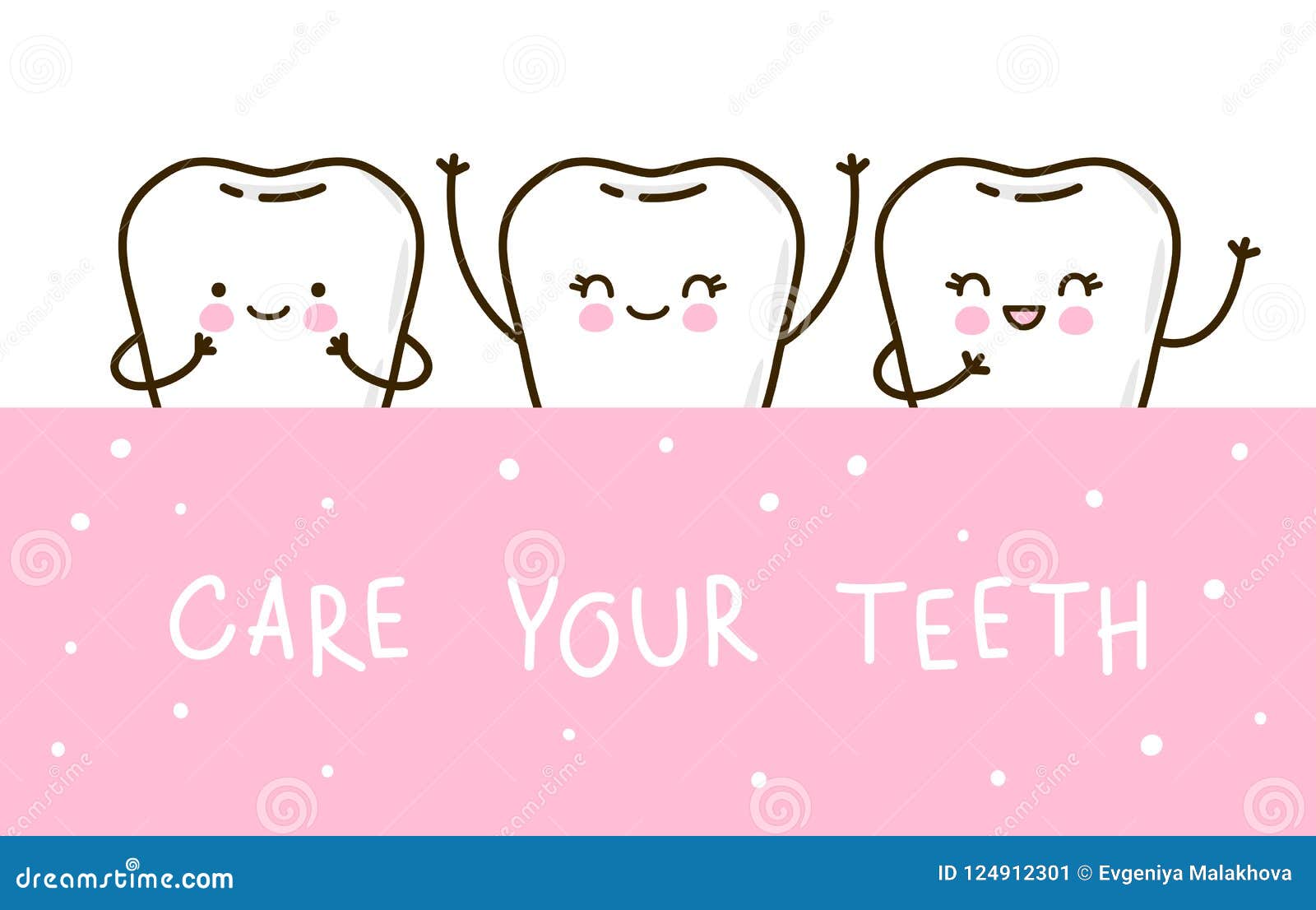 Cute teeth for Your design stock vector. Illustration of dental - 124912301