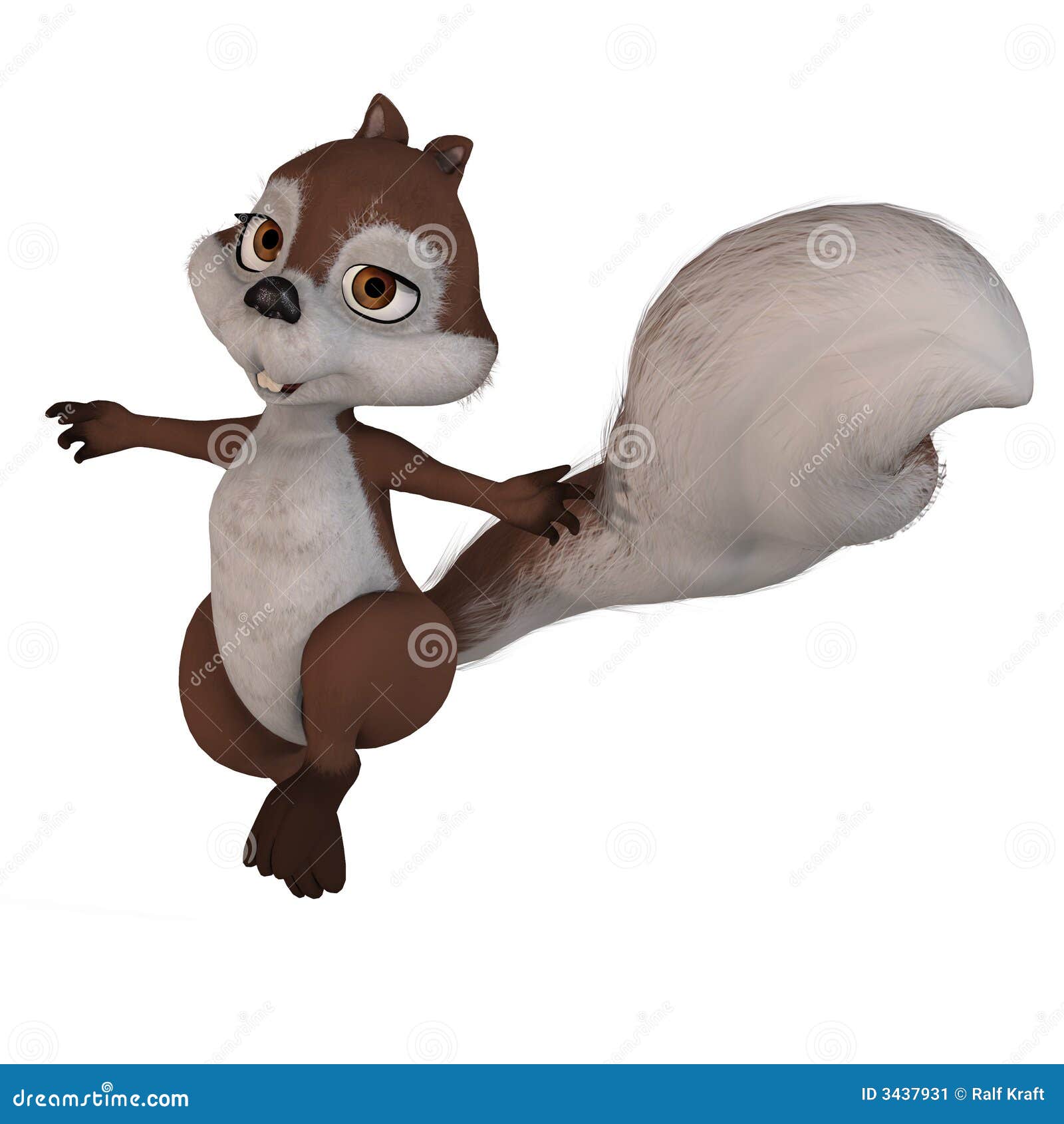 Cute little toon squirrel stock illustration. Illustration of actions ...