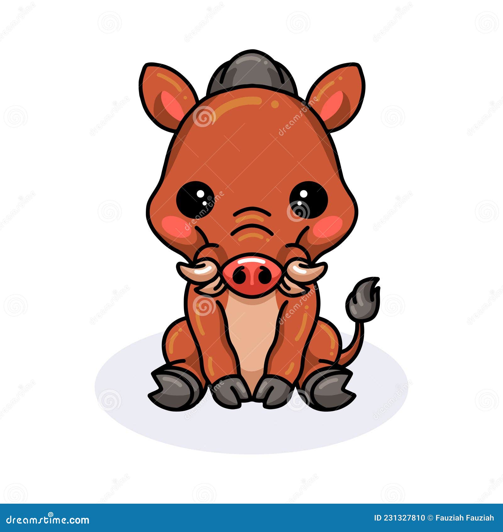Cute Little Wild Boar Cartoon Stock Vector - Illustration of piglet ...