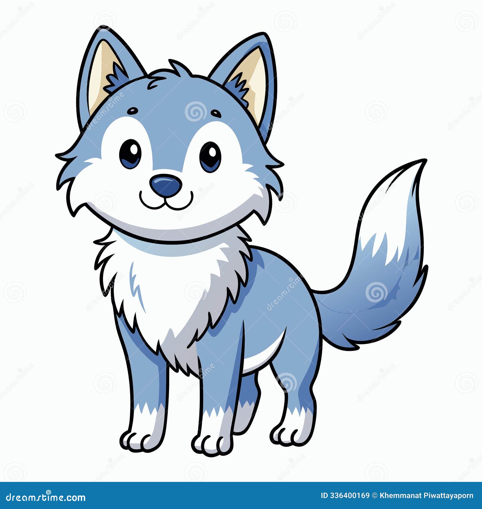 Cute Little Wolf Cartoon Graphic Design Stock Image - Image of child ...