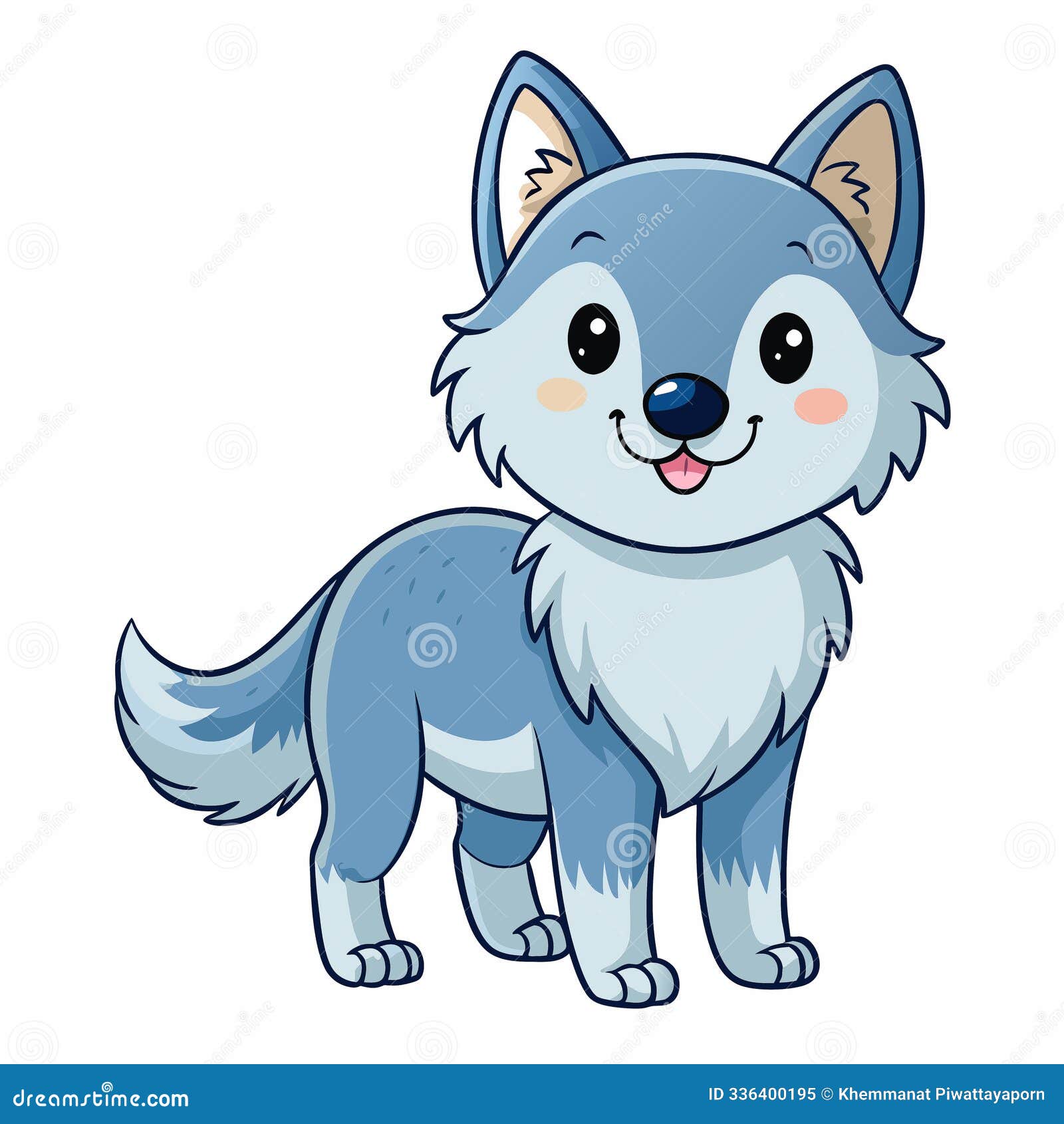 Cute Little Wolf Cartoon Graphic Design Stock Image - Image of funny ...