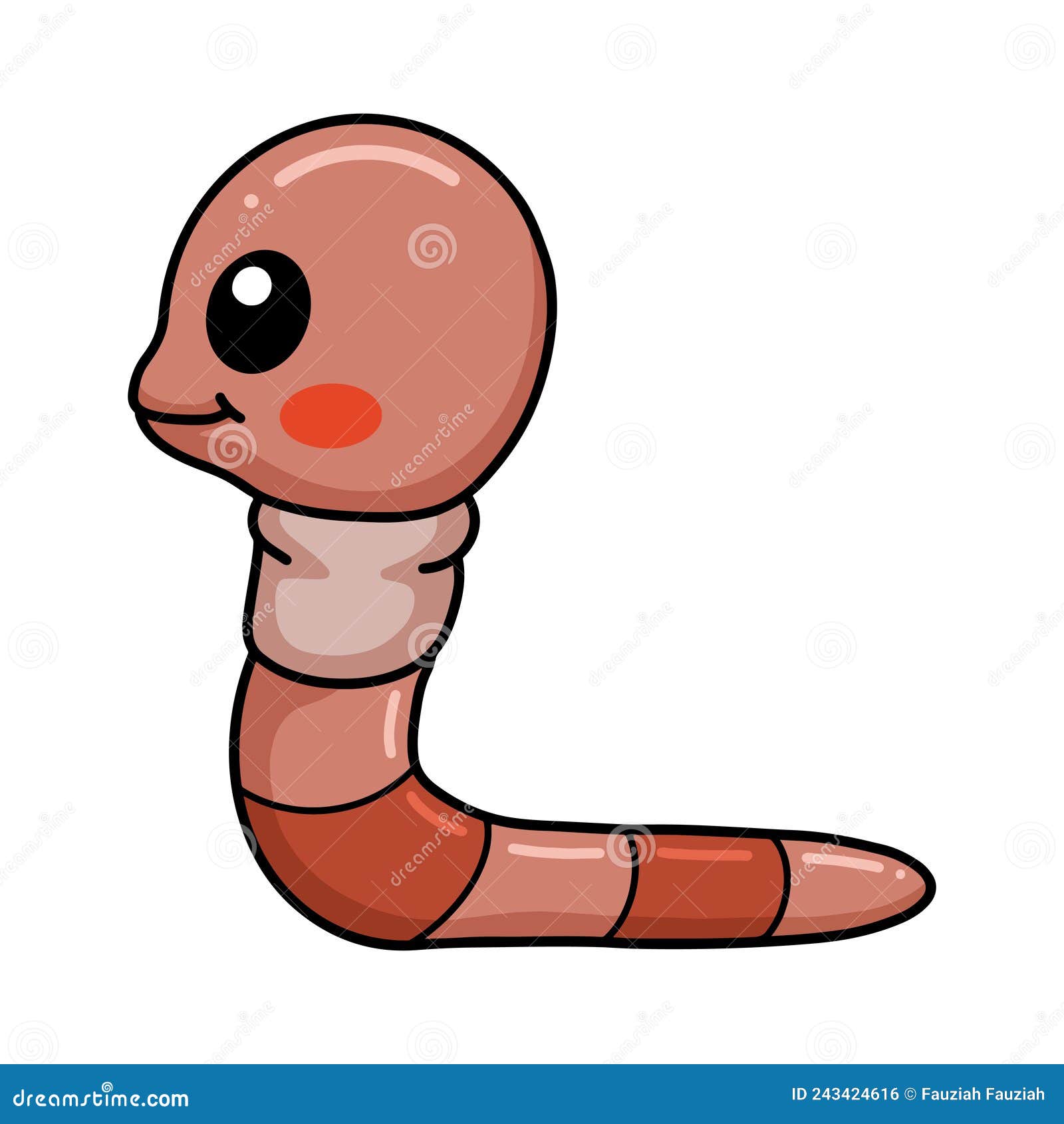 Cute Little Worm Cartoon Character Stock Vector - Illustration of brown ...