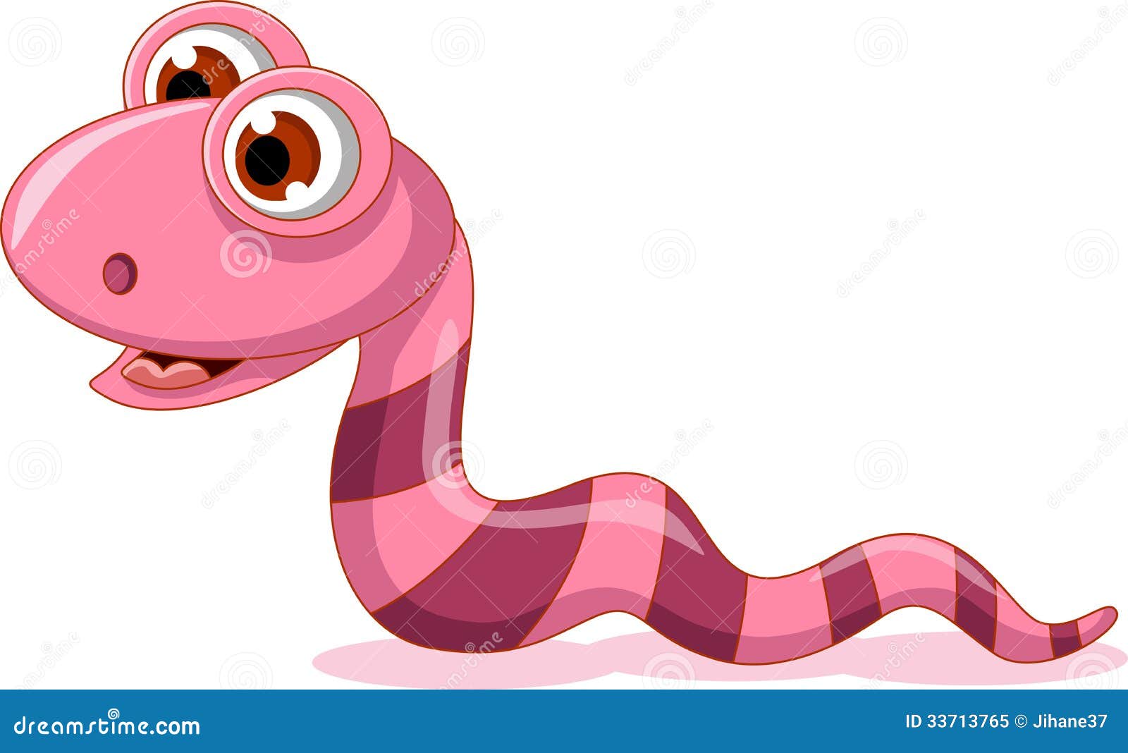 Cute Little Worm Cartoon Smiling Stock Illustration - Illustration of ...
