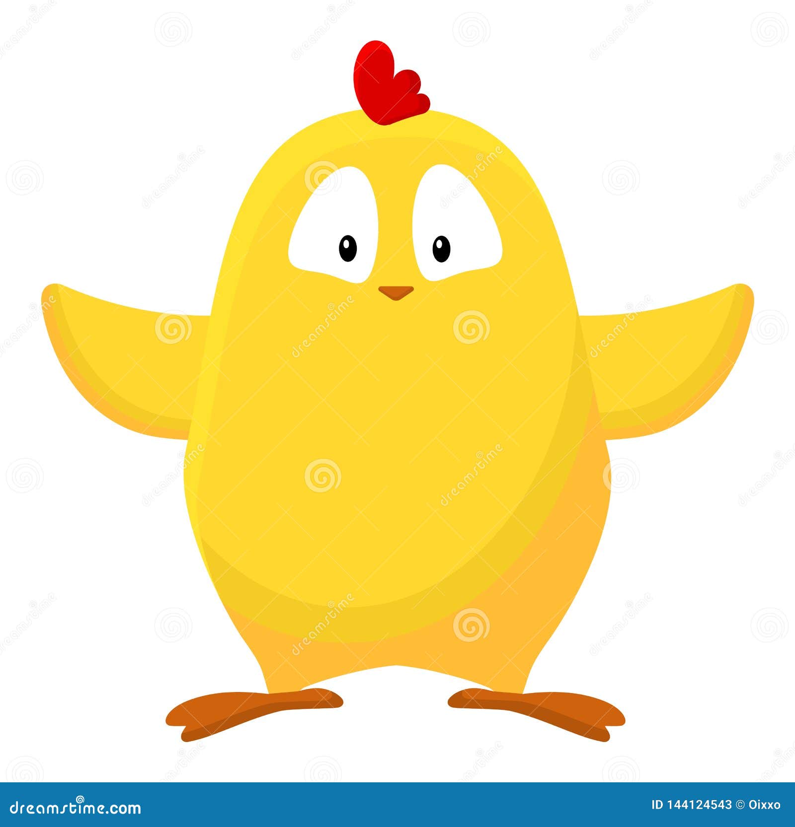 Cute Little Yellow Cartoon Chicken Image. Easter Symbol Stock Vector ...