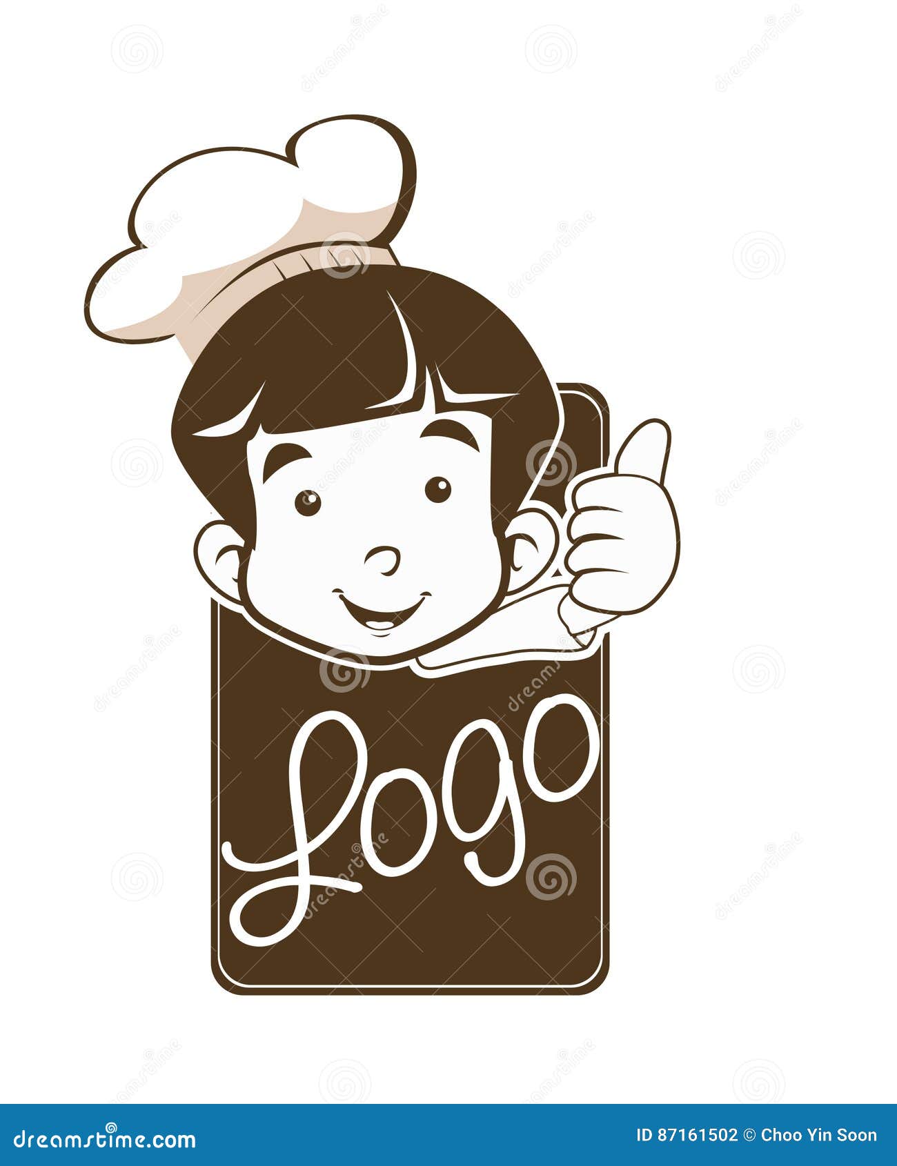 Cute Little Young Boy Chef Logo Stock Vector - Illustration of chef ...