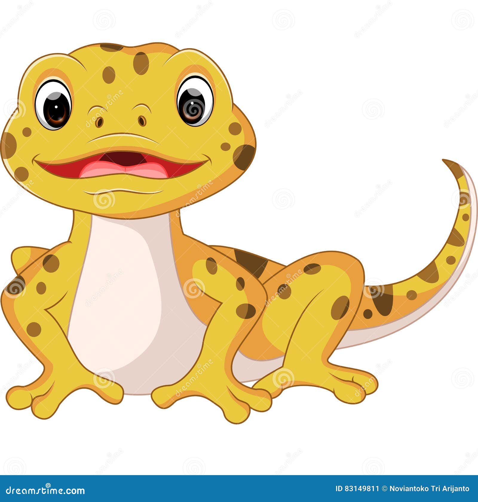 Cute lizard cartoon stock vector. Illustration of single - 83149811