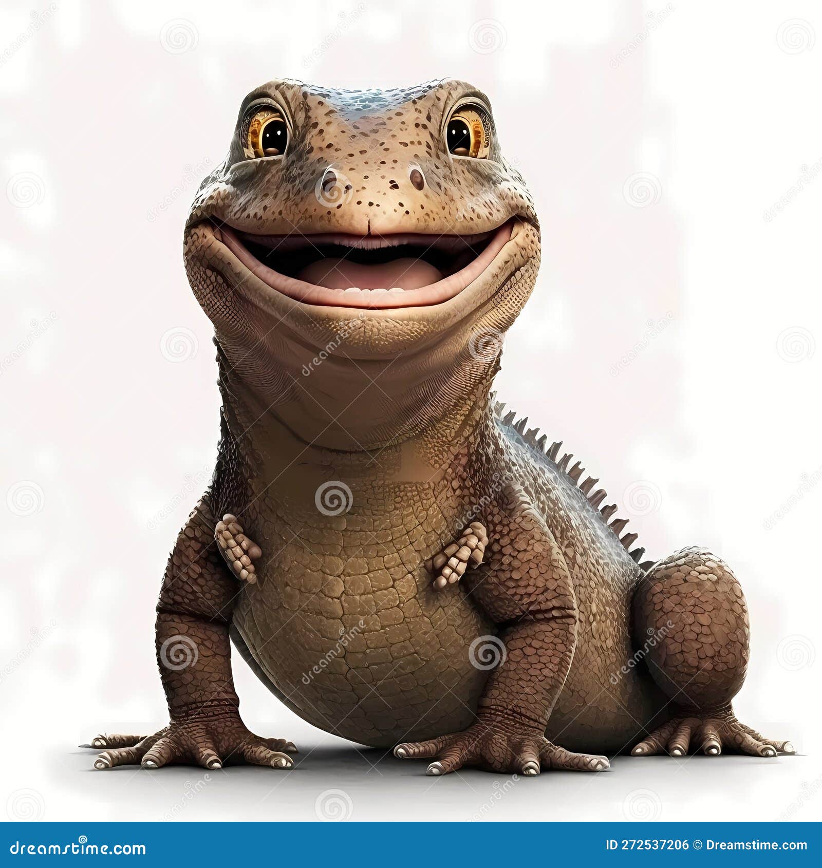 Cute Lizard Cartoon. Generative AI Stock Illustration - Illustration of ...