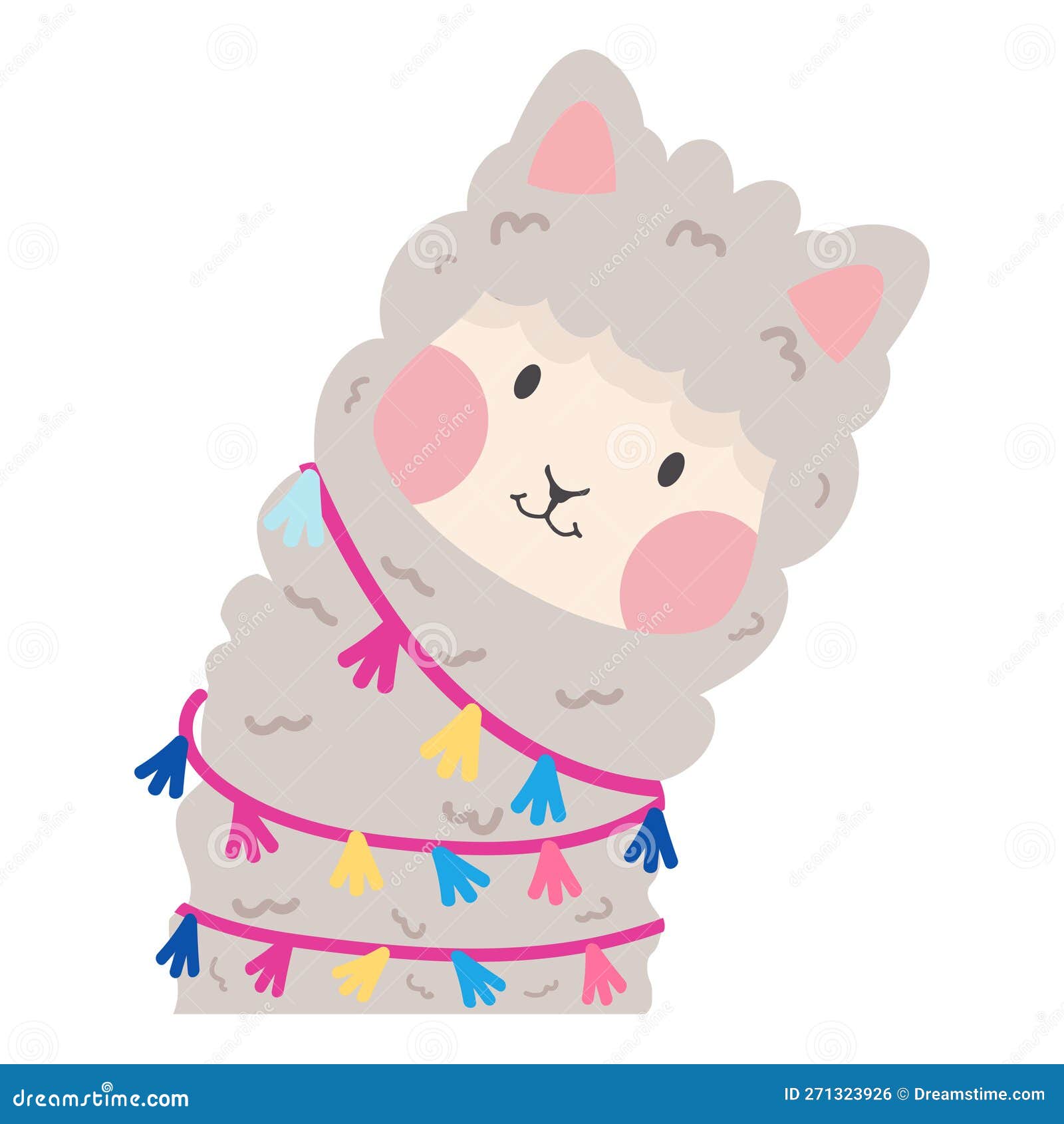 Cute llama or alpaca icon stock vector. Illustration of front - 271323926