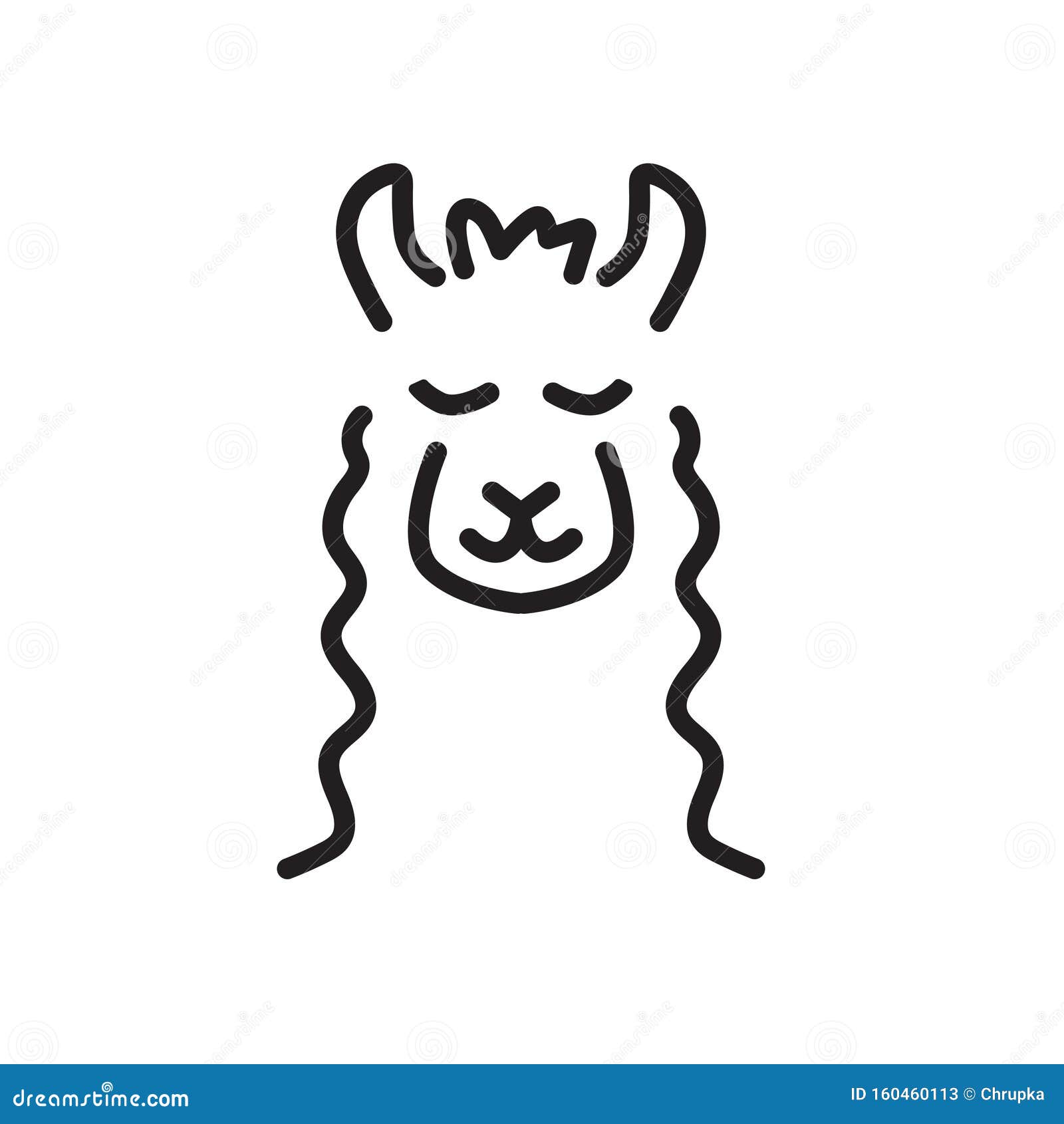 Cute llama icon stock vector. Illustration of trendy - 160460113