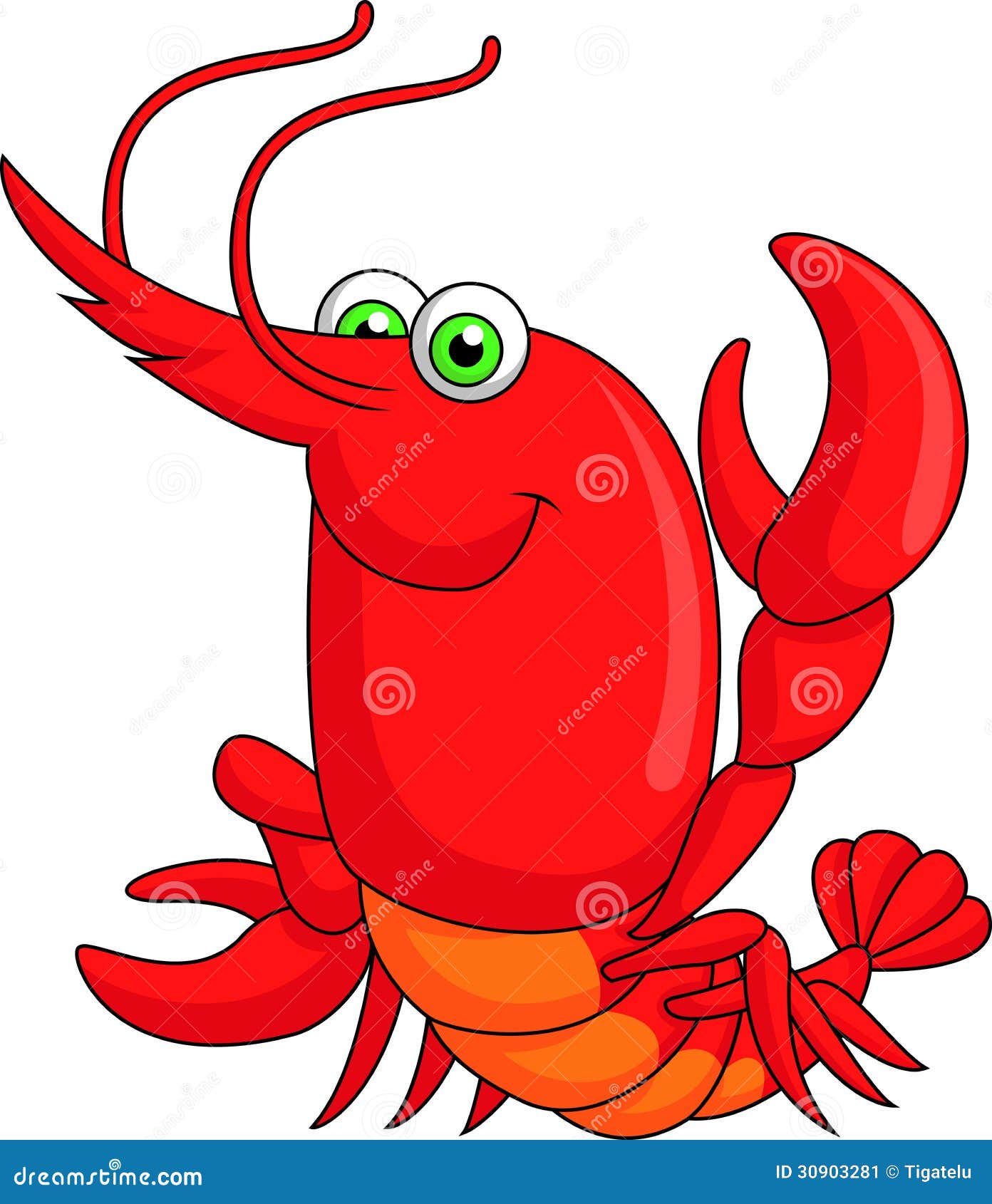 Cute Lobster Cartoon Stock Image - Image: 30903281