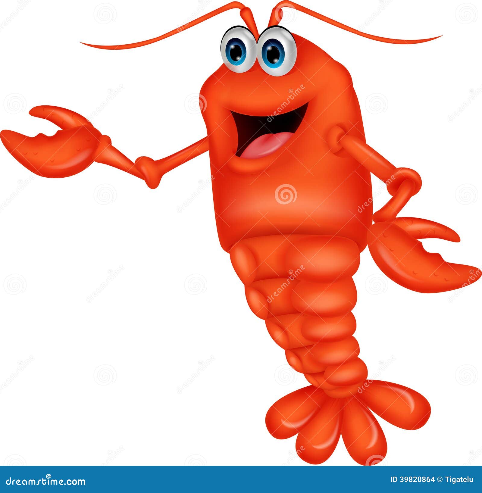 Cute Lobster Cartoon Presenting Stock Vector - Image: 39820864