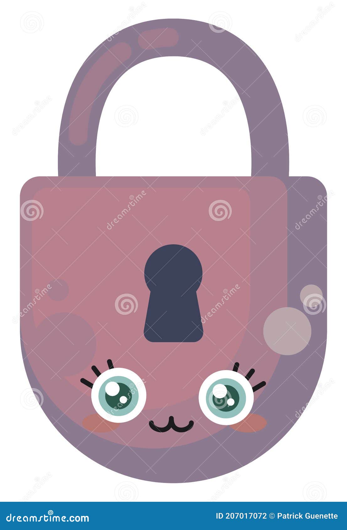 Cute Red Lock Icon Cartoonist Flat Design Vector Illustration ...