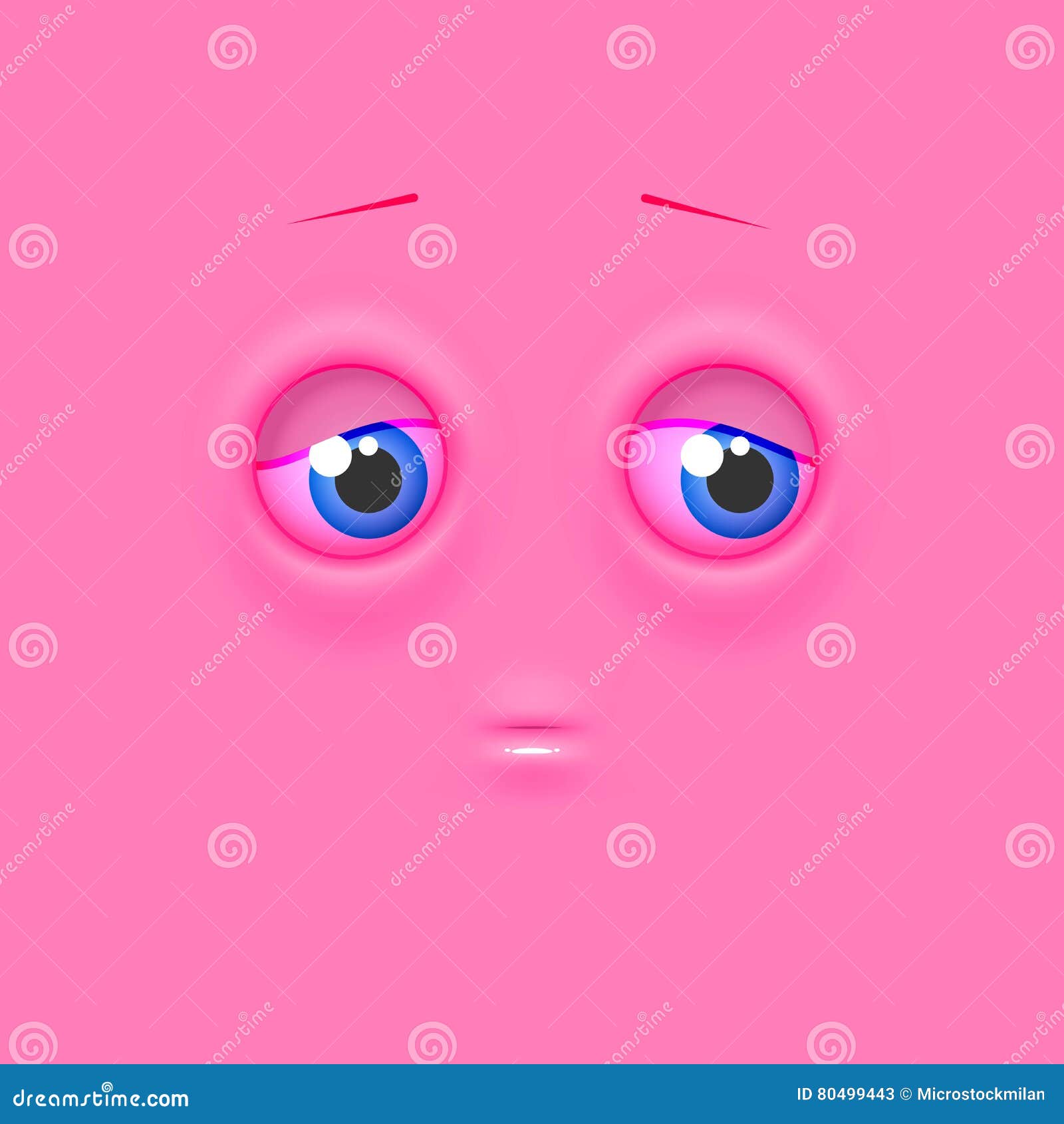 Cute Lonely Shaded Emoji On Flat Square Background Cartoon Vector ...