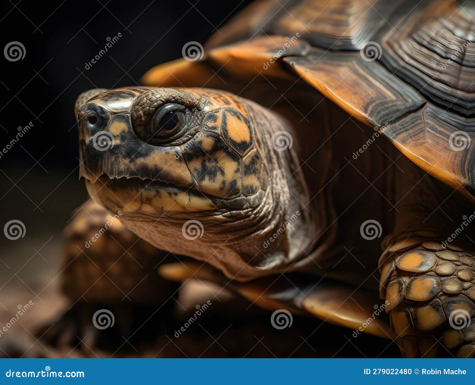A Cute Looking Turtle Relaxing on Land in the Nature Stock Illustration ...