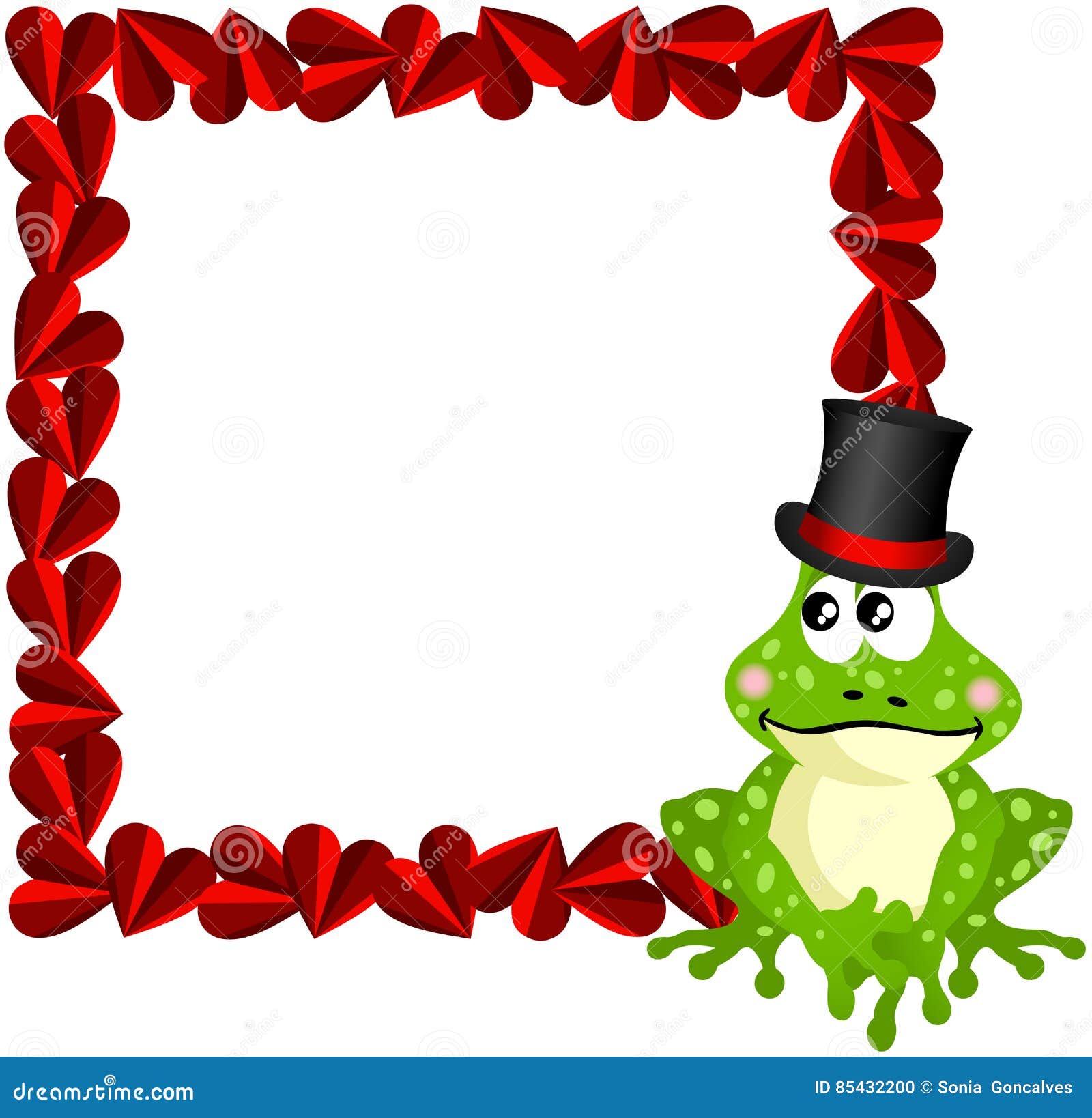 Cute love frog frame stock vector. Illustration of vector - 85432200