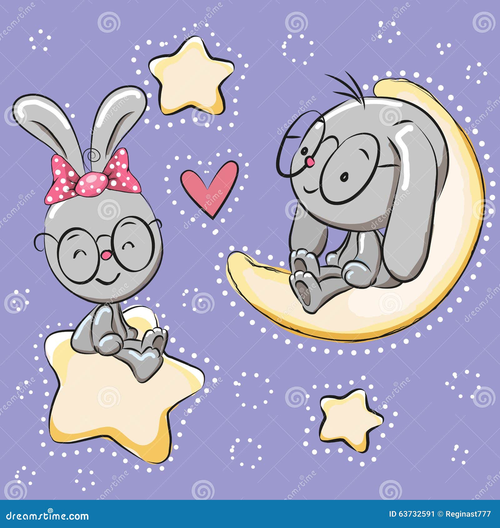 Cute Lovers rabbits stock vector. Illustration of girl - 63732591