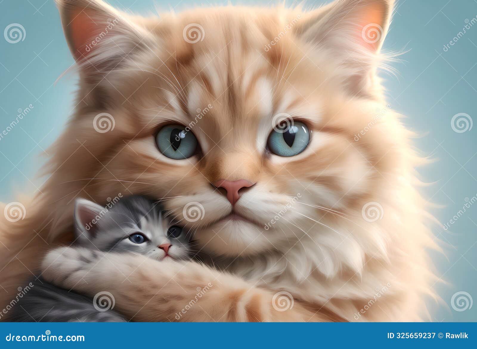 Cute Loving Two Cats, Dad and Son Stock Image - Image of cats, loving ...