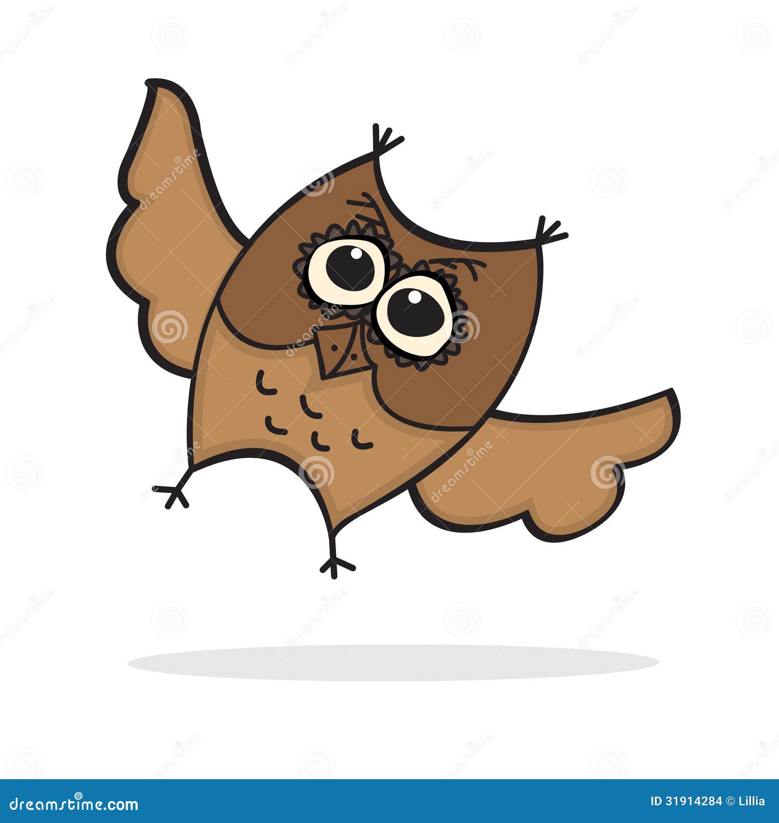 Cute Lttle Cartoon Owl stock vector. Illustration of color - 31914284