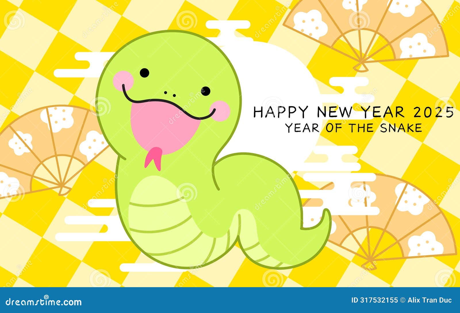 Cute Lunar New Year Of The Snake 2025 Cartoon Snake | CartoonDealer.com ...