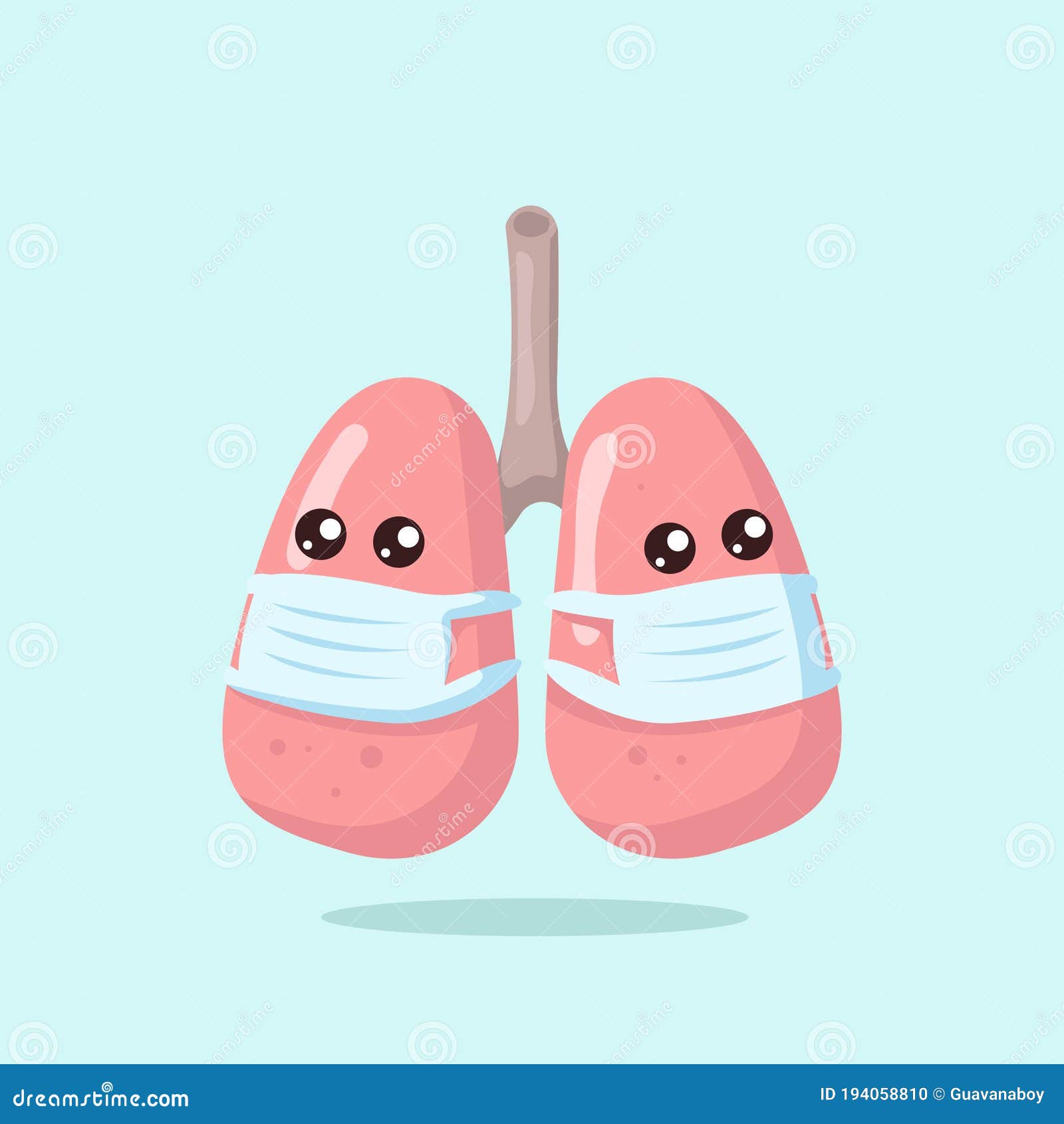 Cute Lungs With Question Mark Cartoon Vector | CartoonDealer.com #154116097