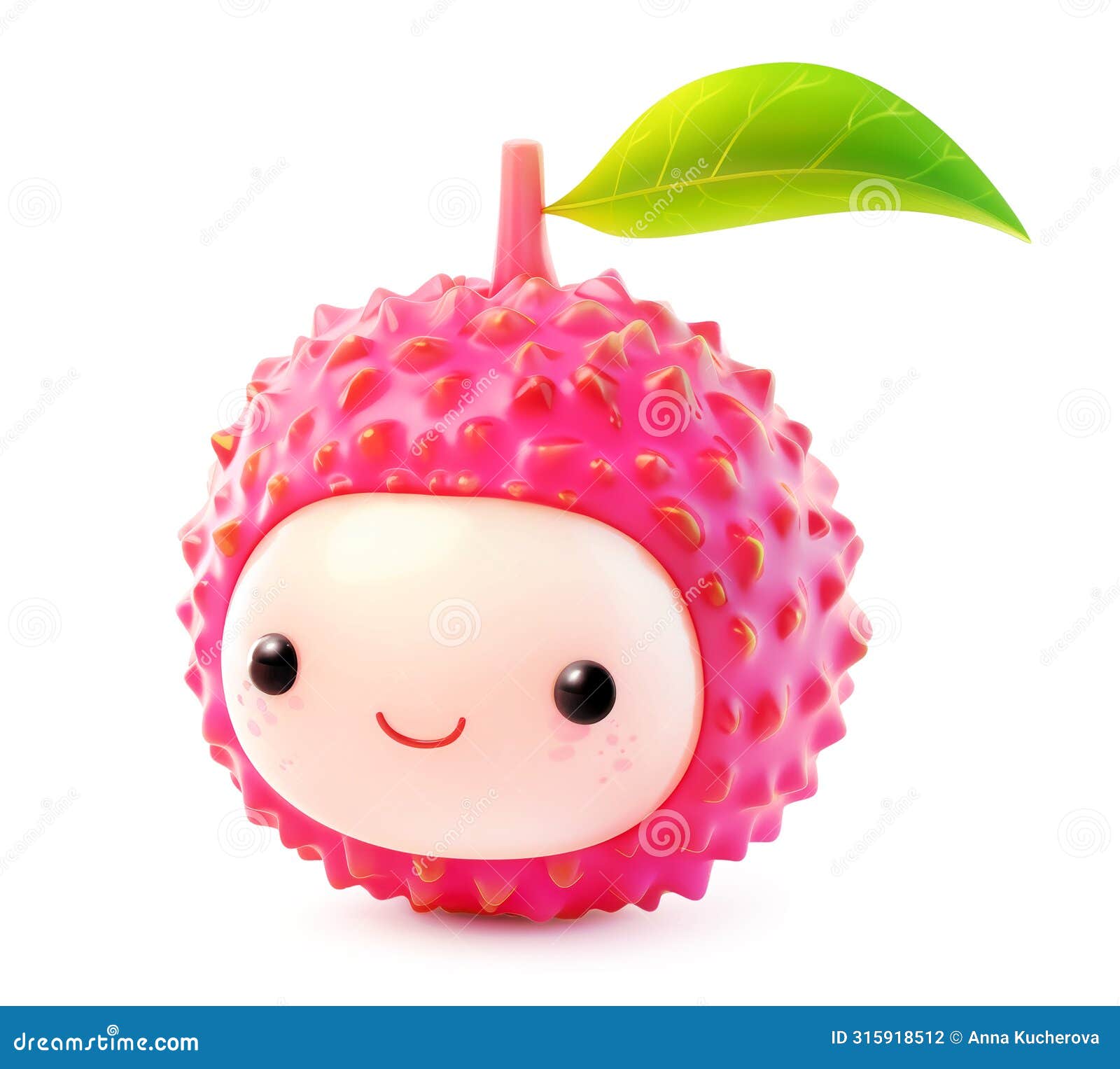 Lychee Character With Arms And Legs On A White Background. Smiles And ...