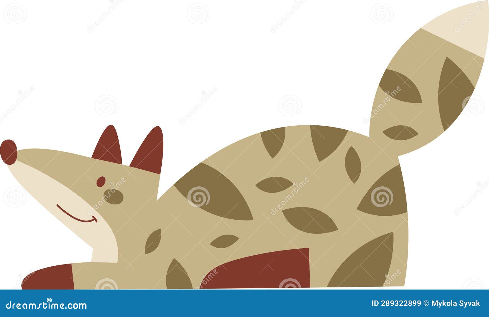 Cute Lying Fox stock vector. Illustration of isolated - 289322899